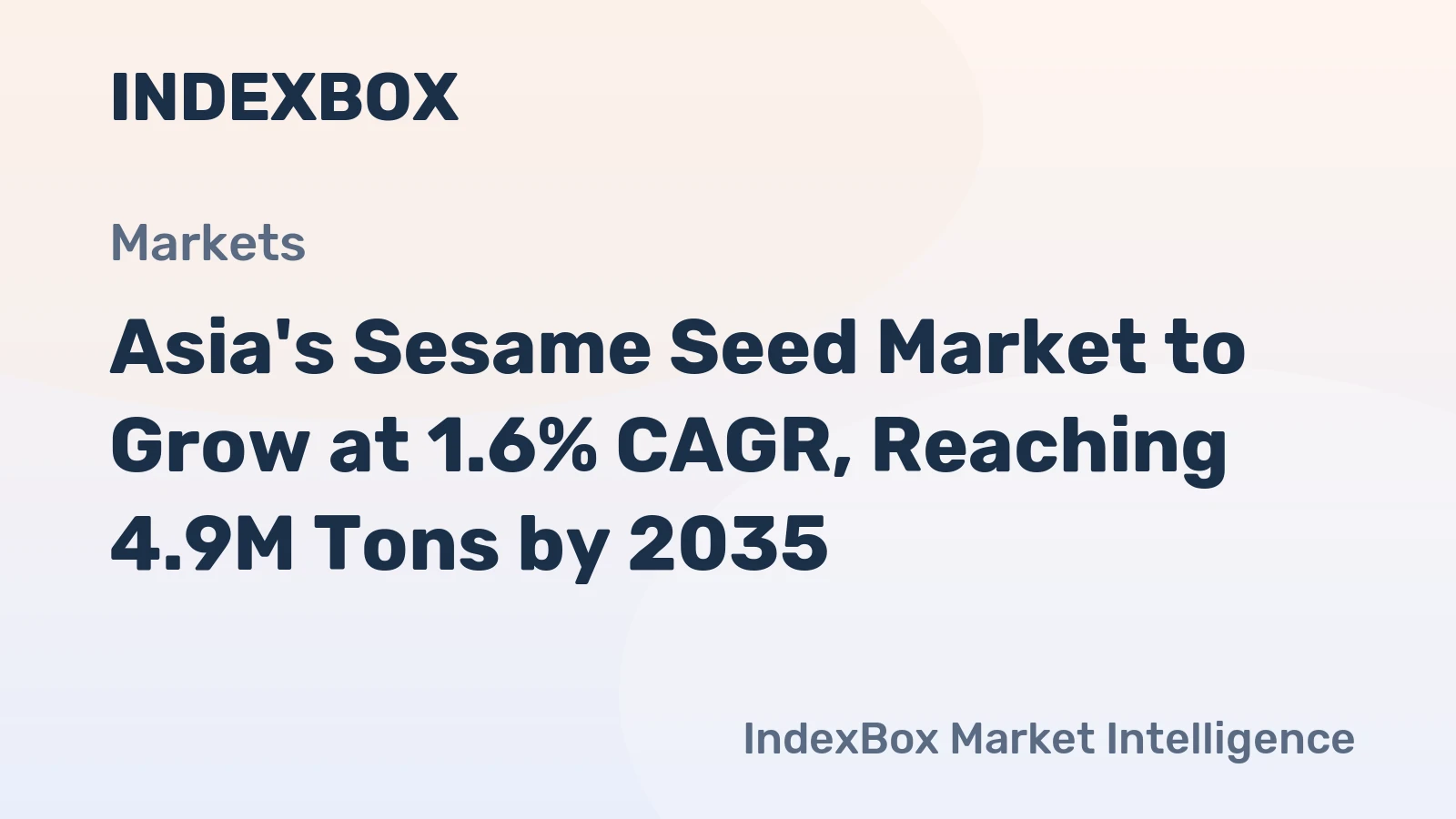 Asia's Sesame Seed Market to Grow at 1.6% CAGR, Reaching 4.9M Tons by 2035
