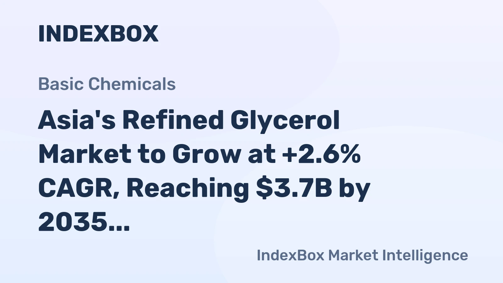 Asia's Refined Glycerol Market to Grow at +2.6% CAGR, Reaching $3.7B by 2035