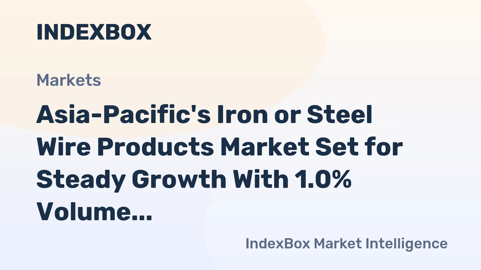 Asia-Pacific's Iron or Steel Wire Products Market Set for Steady Growth With 1.0% Volume CAGR Through 2035