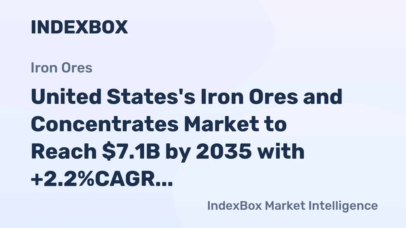 United States's Iron Ores and Concentrates Market to Reach $7.1B by 2035 with +2.2%CAGR Acceleration