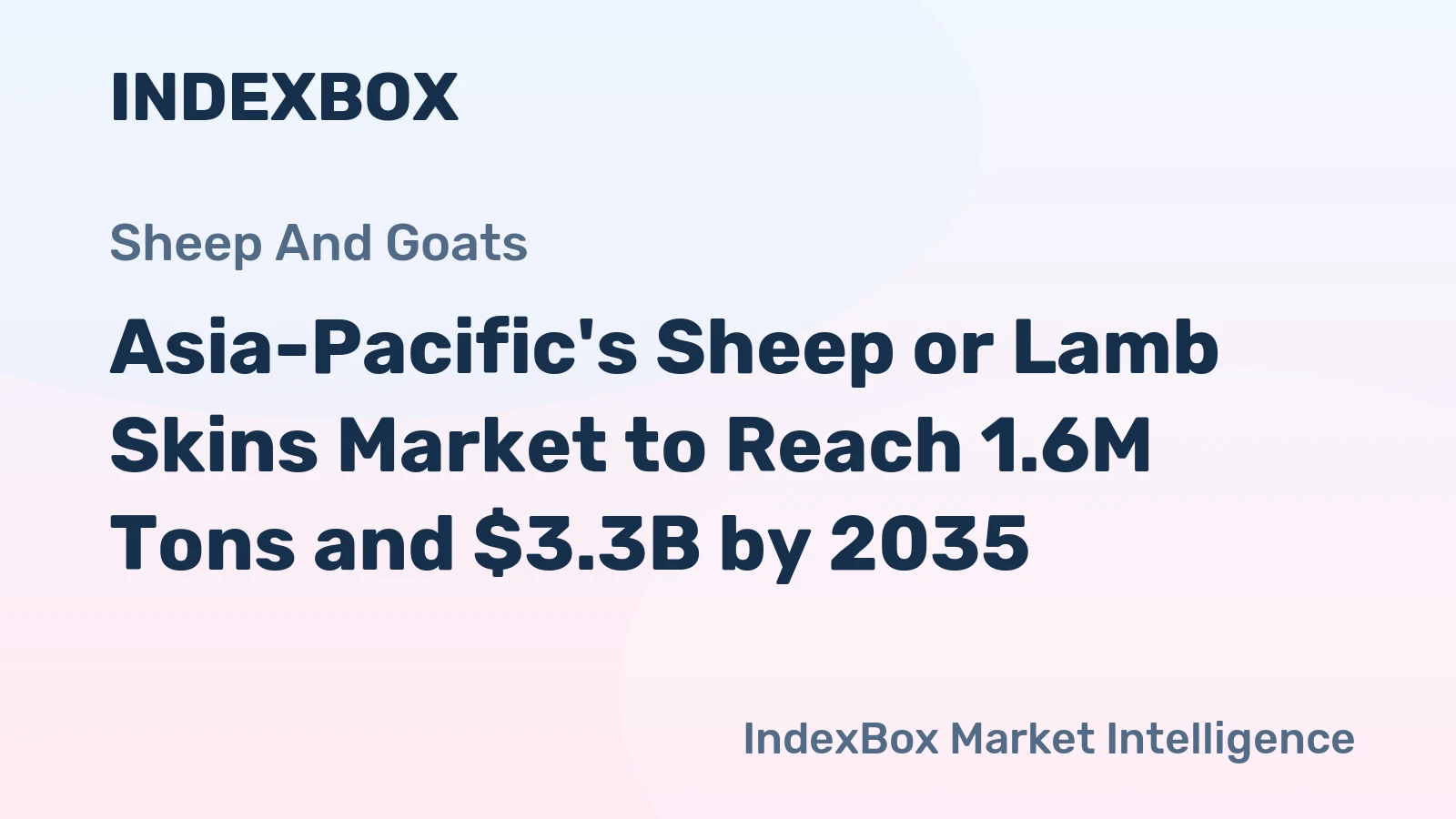 Asia-Pacific's Sheep or Lamb Skins Market to Reach 1.6M Tons and $3.3B by 2035
