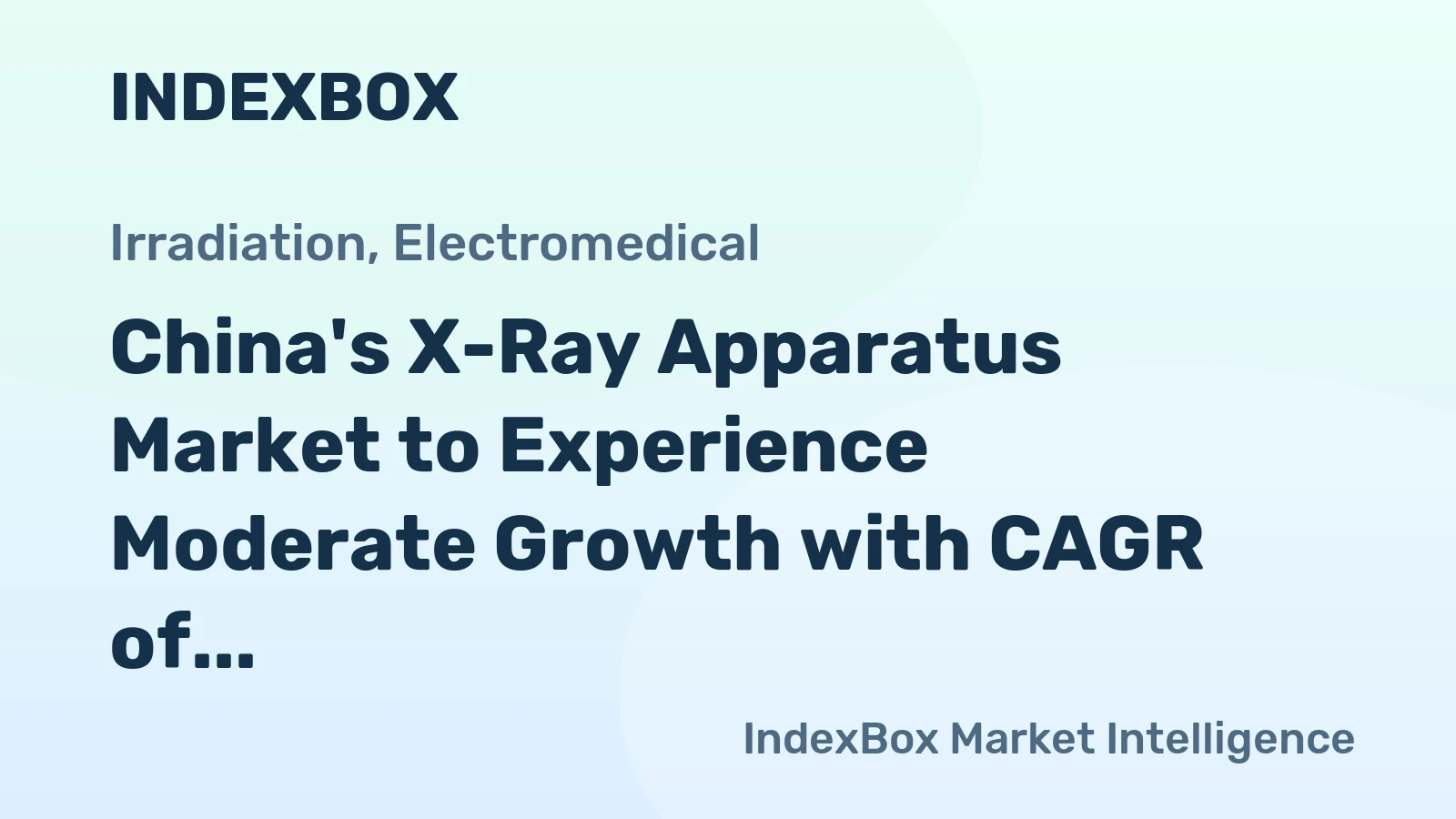 China's X-Ray Apparatus Market to Experience Moderate Growth with CAGR of +0.5%