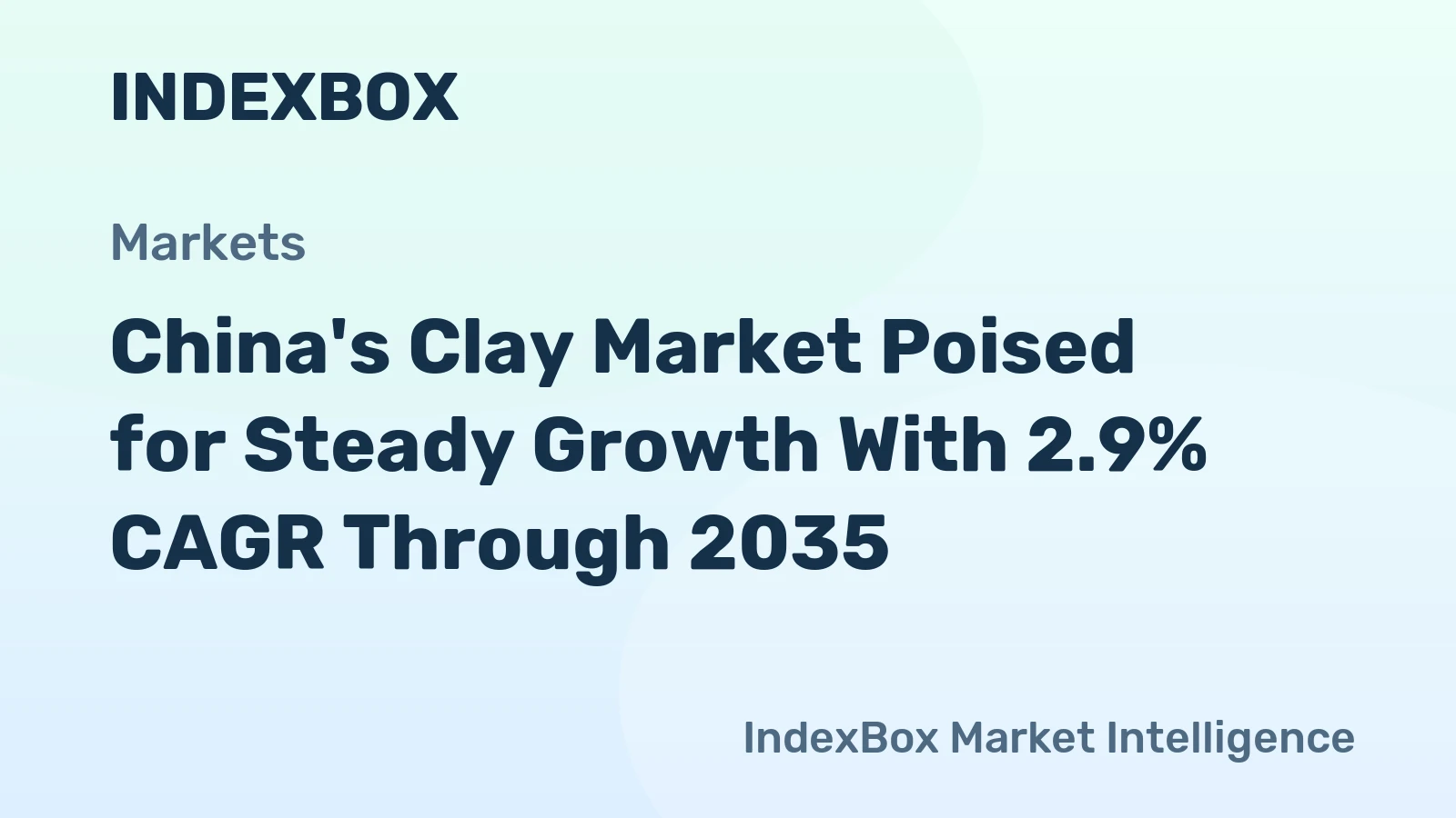 China's Clay Market Poised for Steady Growth With 2.9% CAGR Through 2035