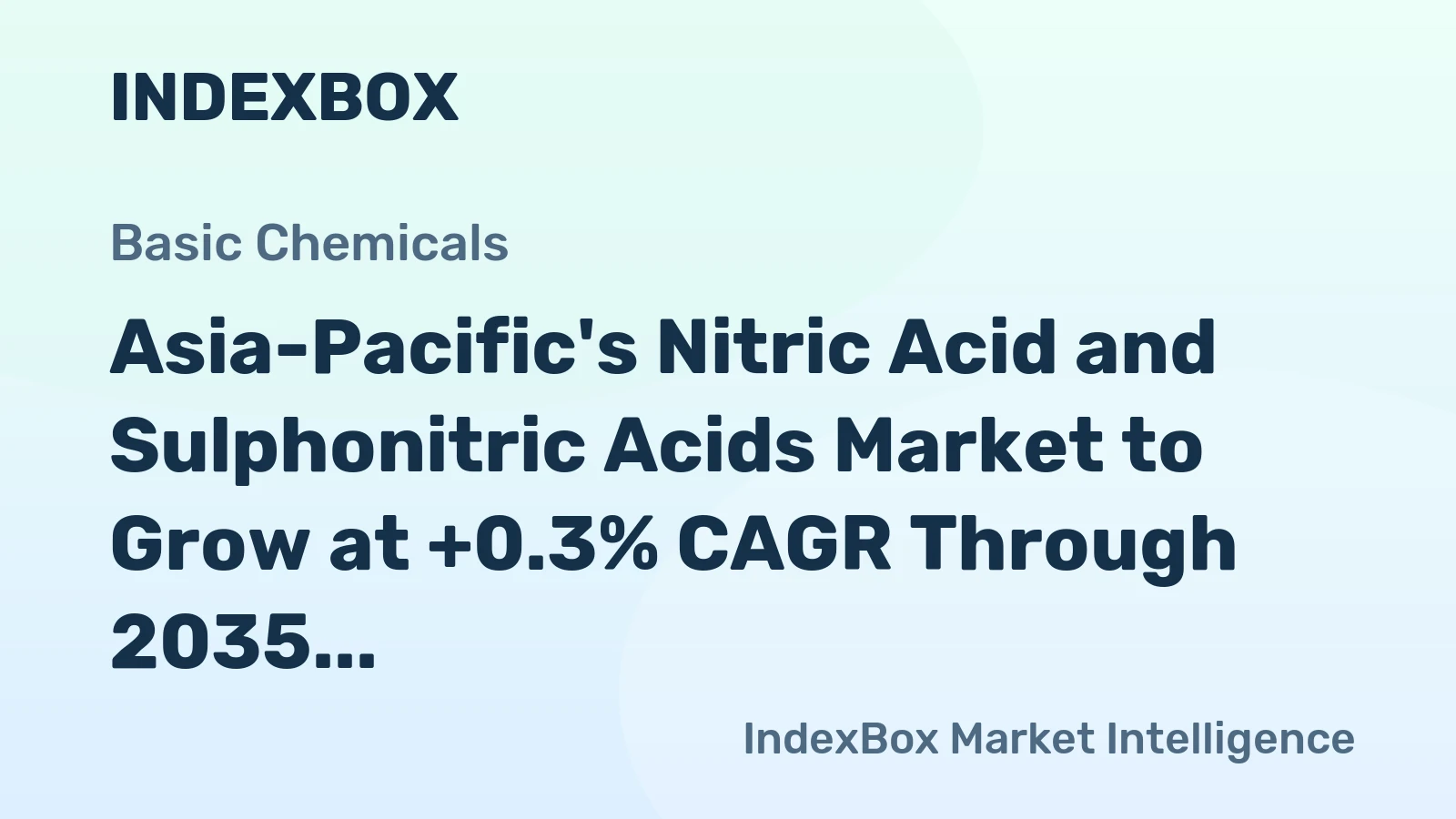 Asia-Pacific's Nitric Acid and Sulphonitric Acids Market to Grow at +0.3% CAGR Through 2035