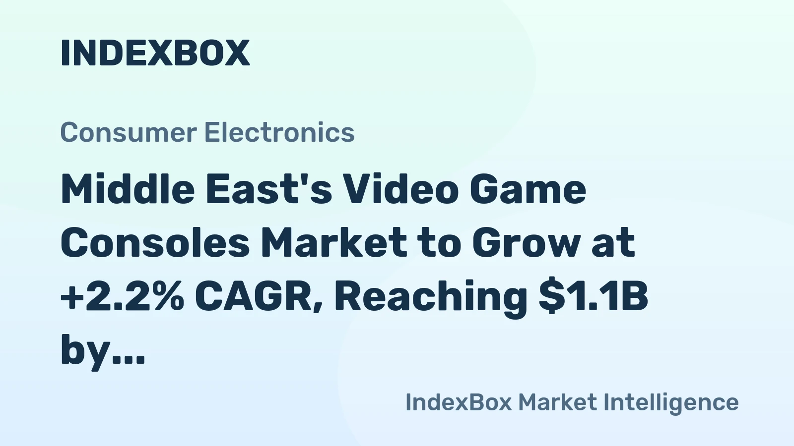 Middle East's Video Game Consoles Market to Grow at +2.2% CAGR, Reaching $1.1B by 2035