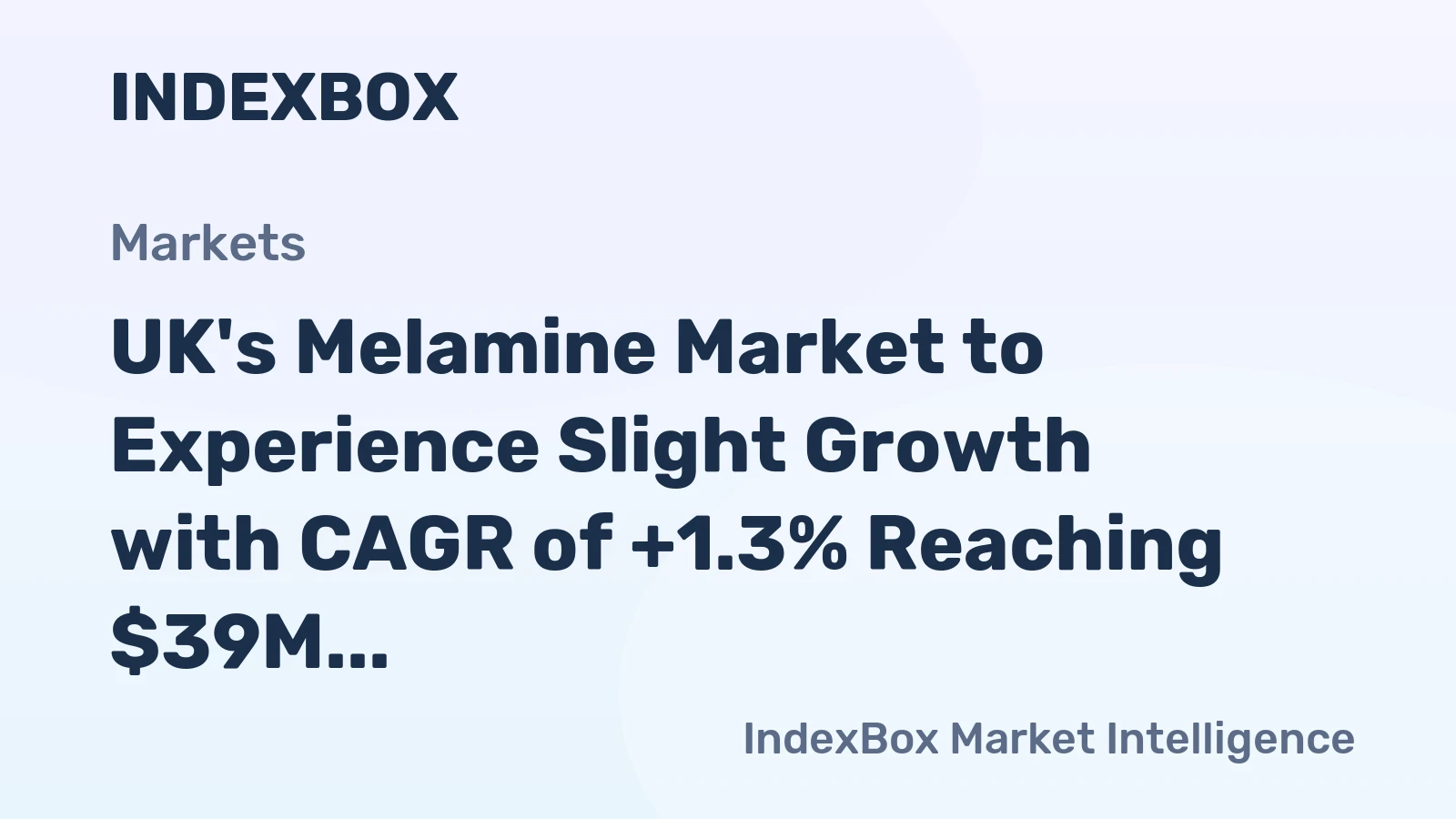 UK's Melamine Market to Experience Slight Growth with CAGR of +1.3% Reaching $39M by 2035