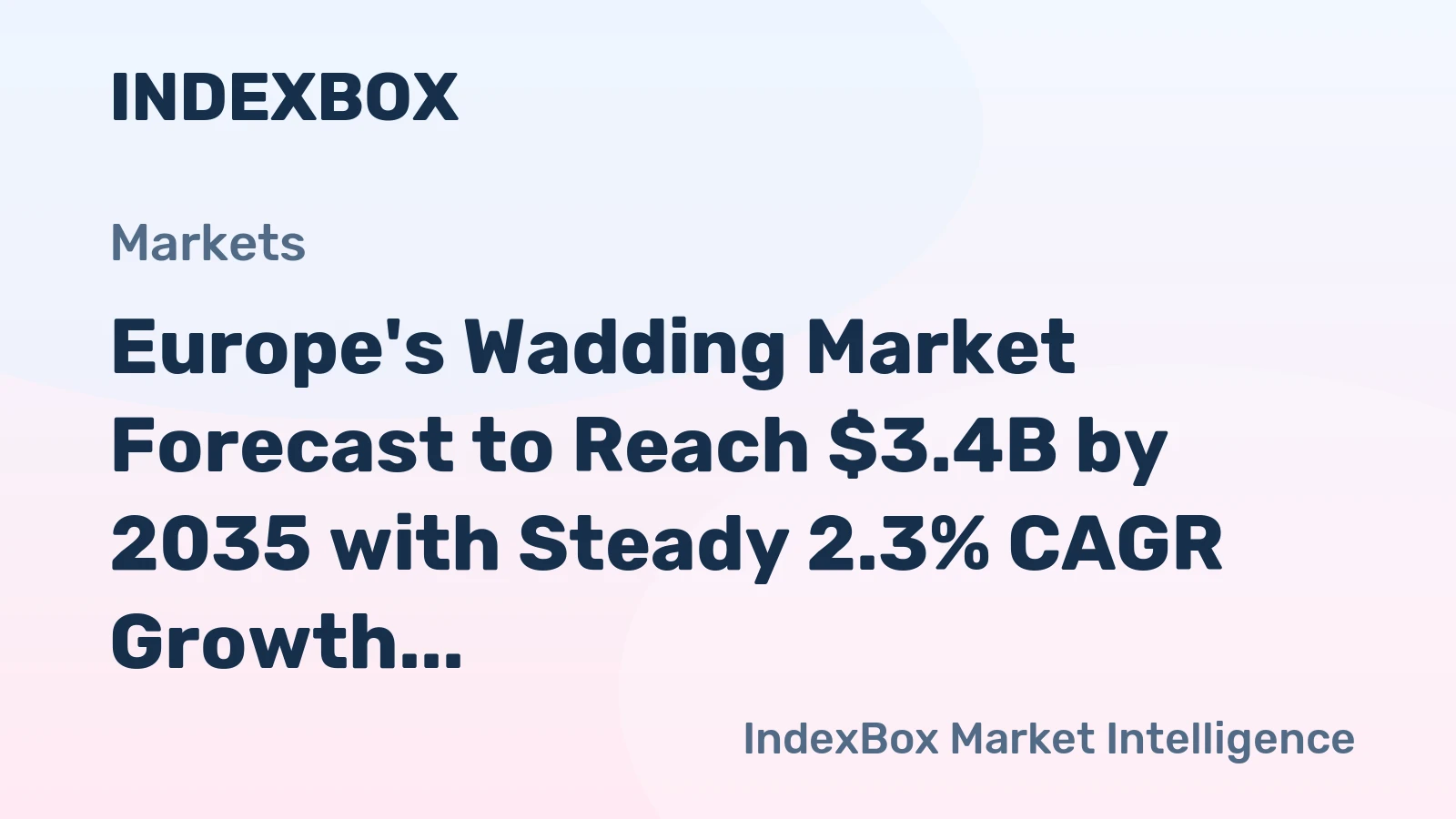 Europe's Wadding Market Forecast to Reach $3.4B by 2035 with Steady 2.3% CAGR Growth
