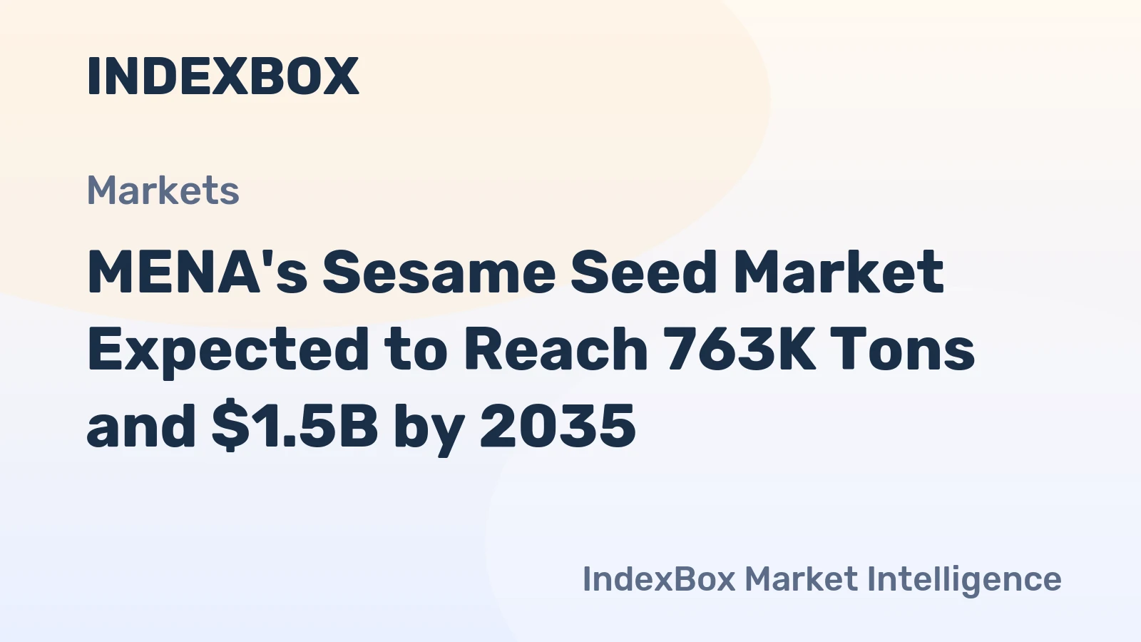 MENA's Sesame Seed Market Expected to Reach 763K Tons and $1.5B by 2035