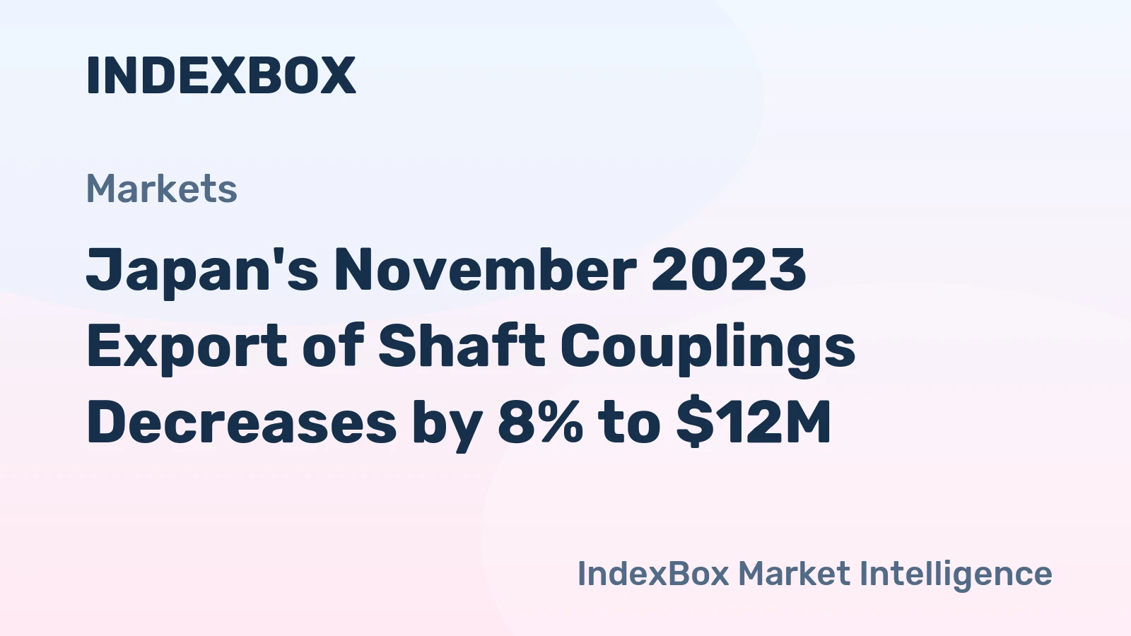 Japan's November 2023 Export of Shaft Couplings Decreases by 8% to $12M
