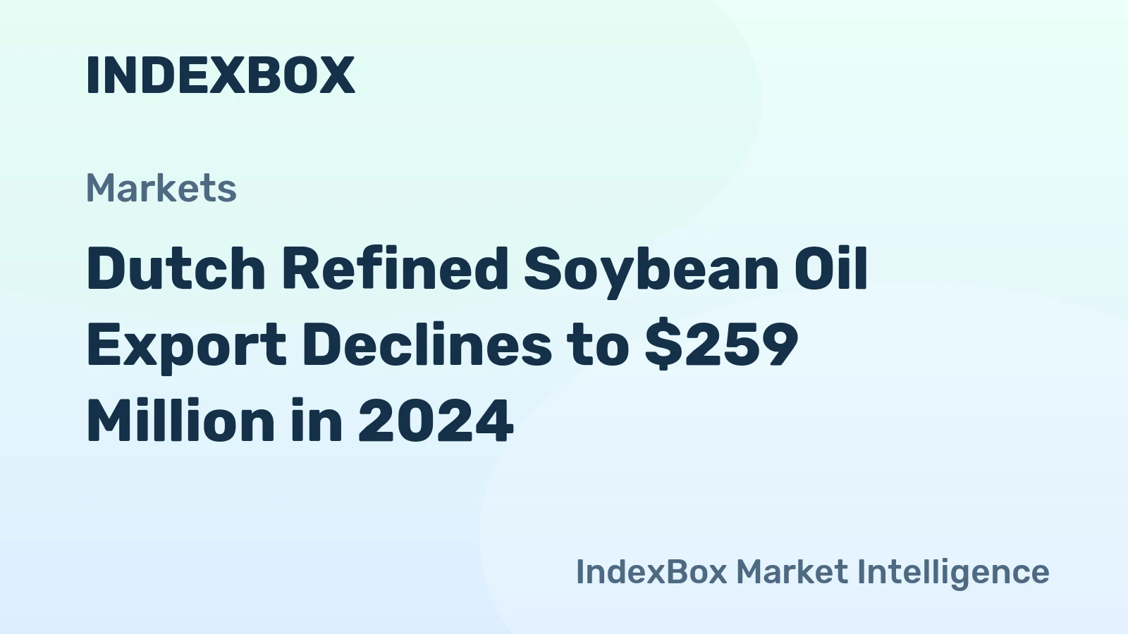 Dutch Refined Soybean Oil Export Declines to $259 Million in 2024