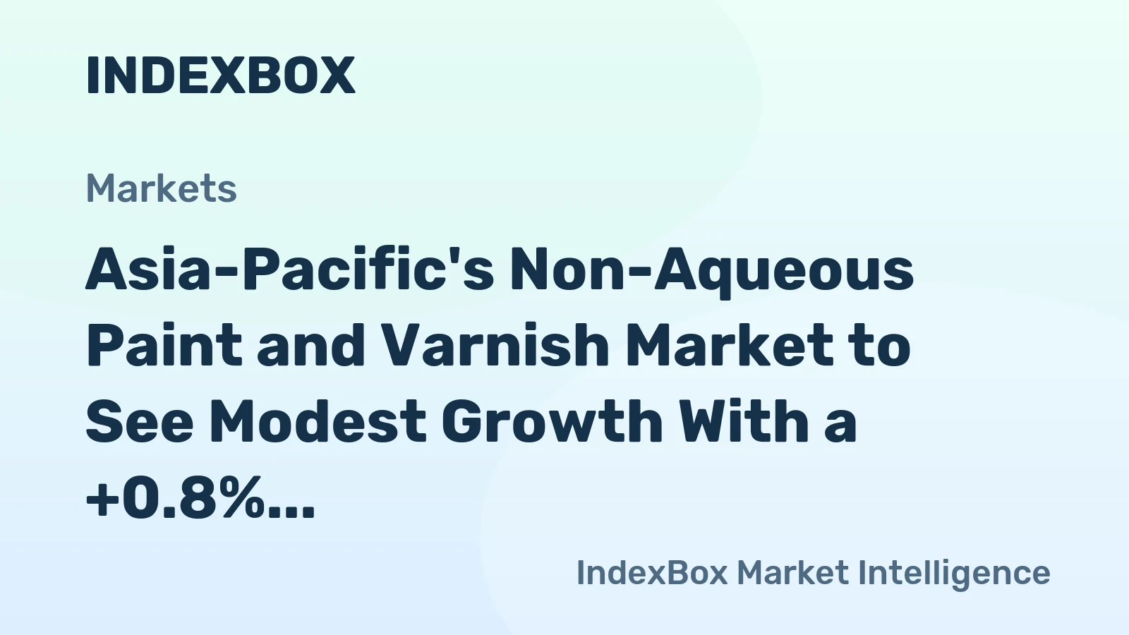 Asia-Pacific's Non-Aqueous Paint and Varnish Market to See Modest Growth With a +0.8% CAGR Through 2035