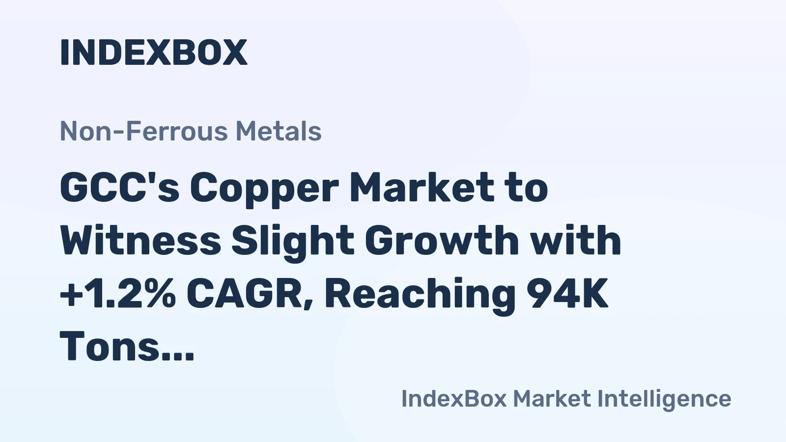 GCC's Copper Market to Witness Slight Growth with +1.2% CAGR, Reaching 94K Tons by 2035