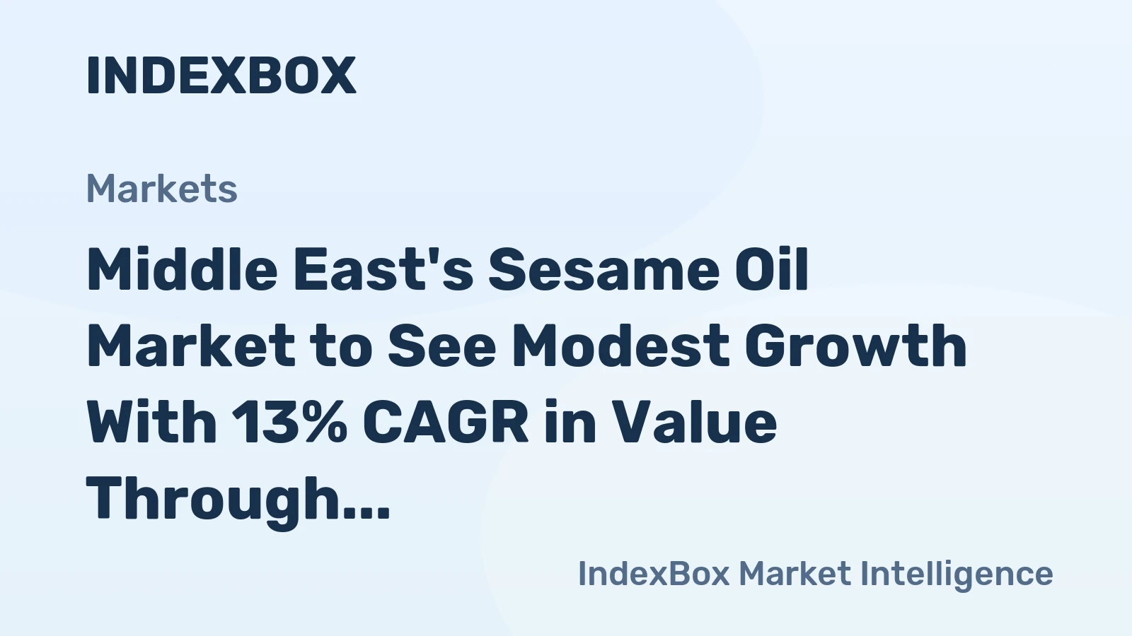 Middle East's Sesame Oil Market to See Modest Growth With 13% CAGR in Value Through 2035