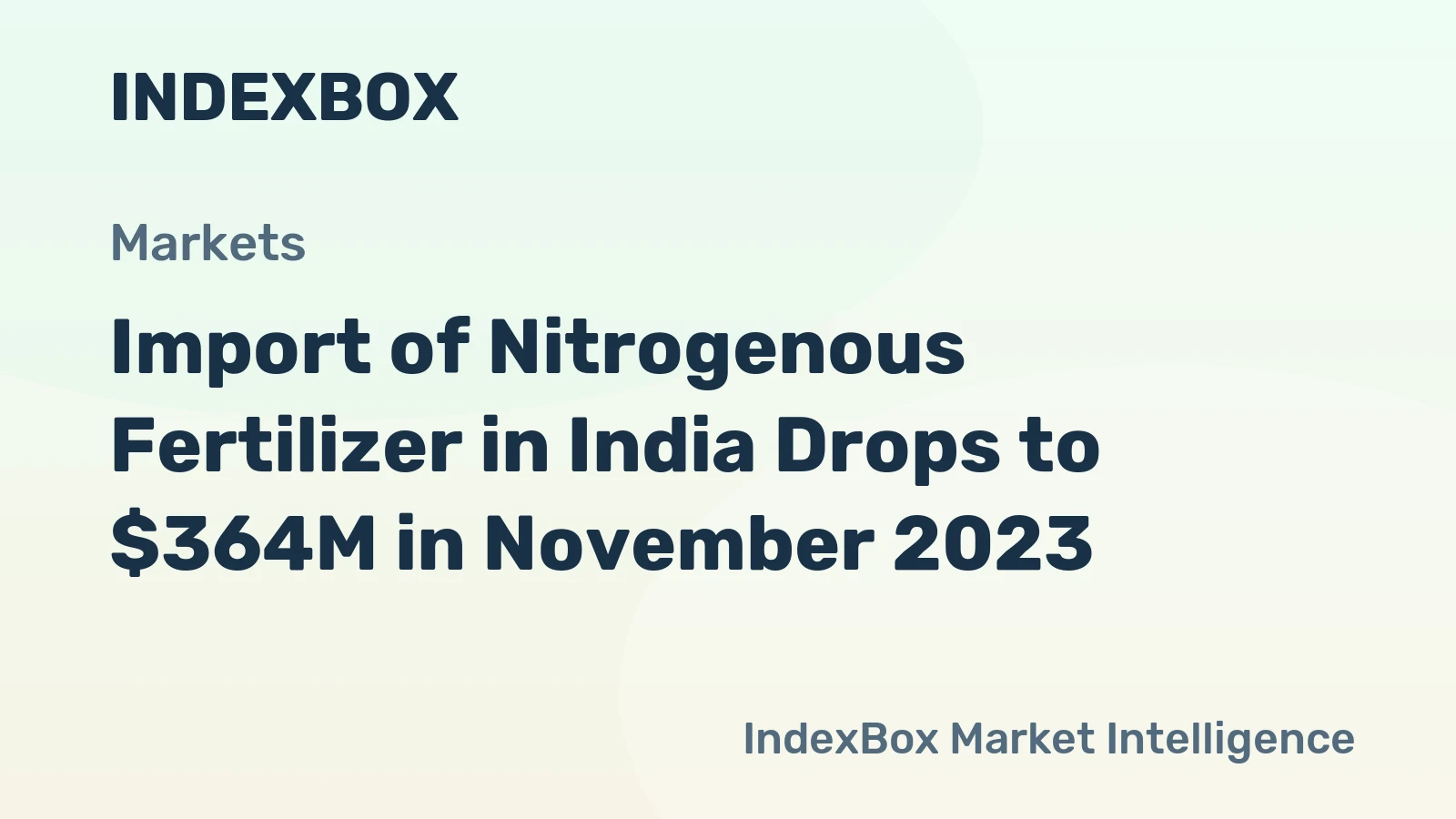 Import of Nitrogenous Fertilizer in India Drops to $364M in November 2023