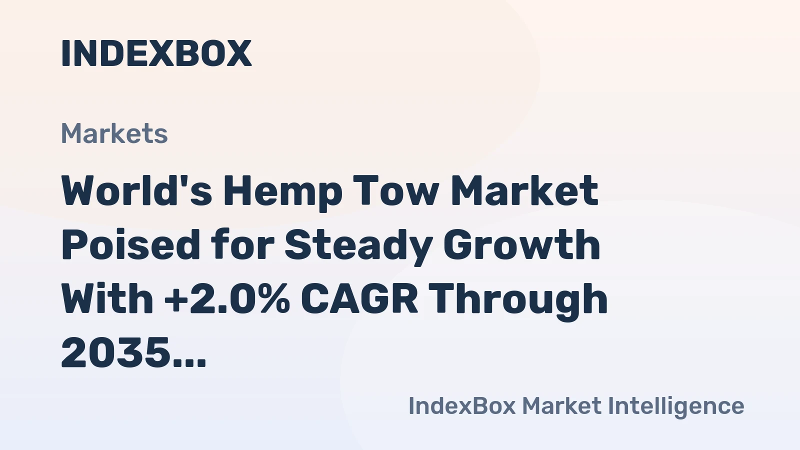 World's Hemp Tow Market Poised for Steady Growth With +2.0% CAGR Through 2035
