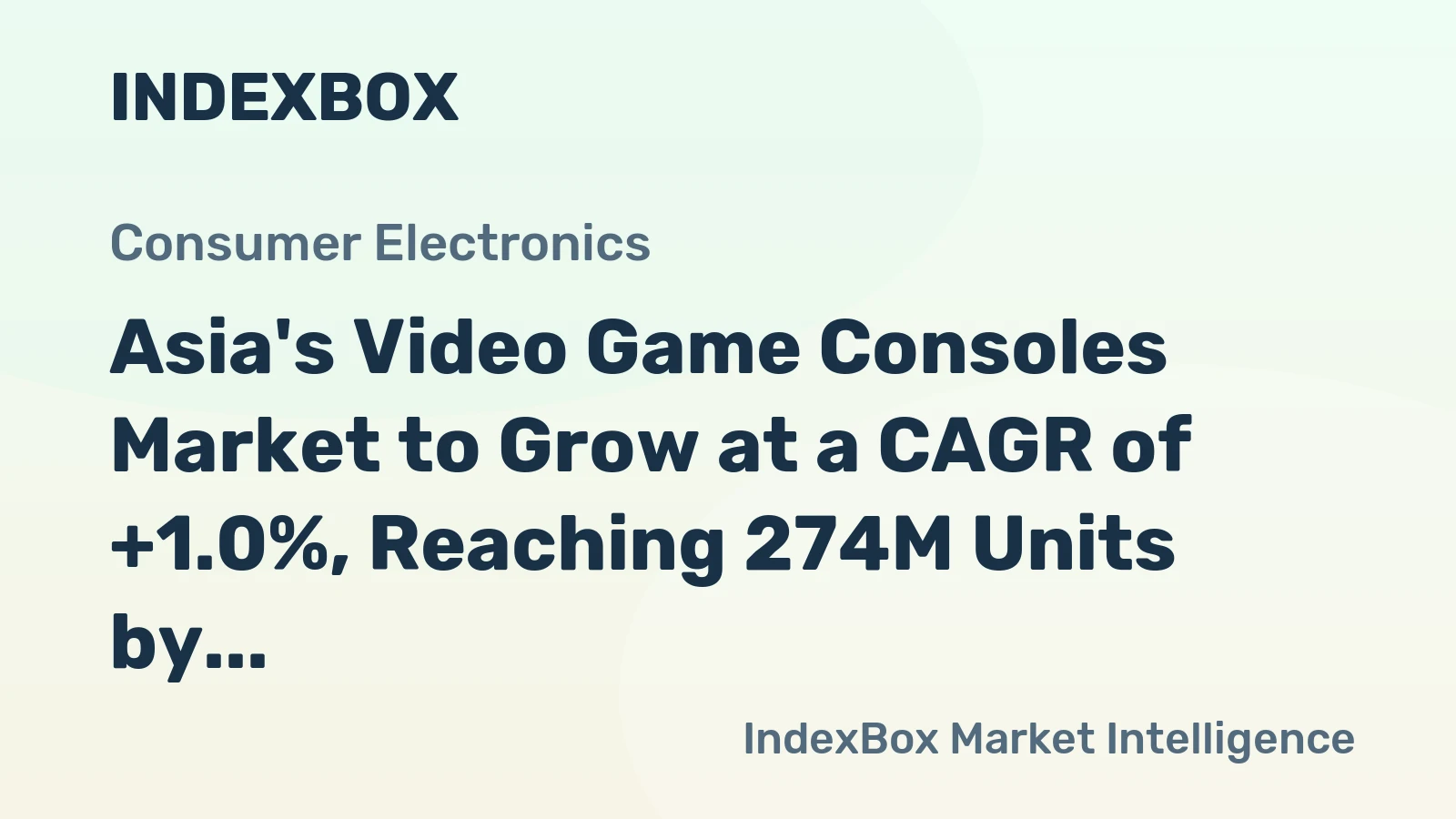 Asia's Video Game Consoles Market to Grow at a CAGR of +1.0%, Reaching 274M Units by 2035