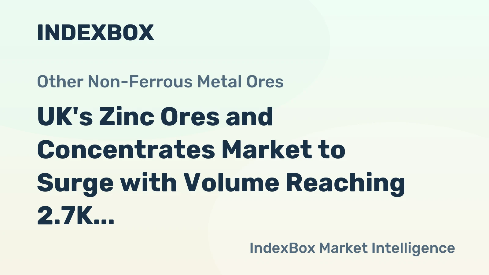 UK's Zinc Ores and Concentrates Market to Surge with Volume Reaching 2.7K tons and Value Hitting $4.1M by 2035