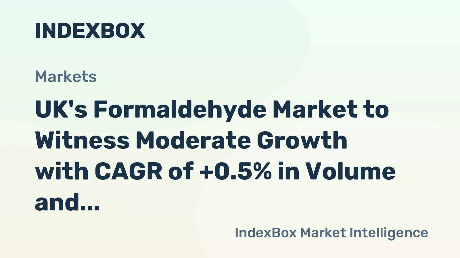 UK's Formaldehyde Market to Witness Moderate Growth with CAGR of +0.5% in Volume and +2.0% in Value from 2024 to 2035