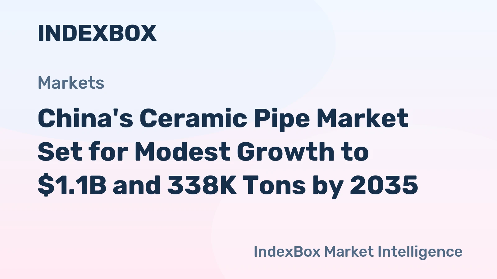 China's Ceramic Pipe Market Set for Modest Growth to $1.1B and 338K Tons by 2035