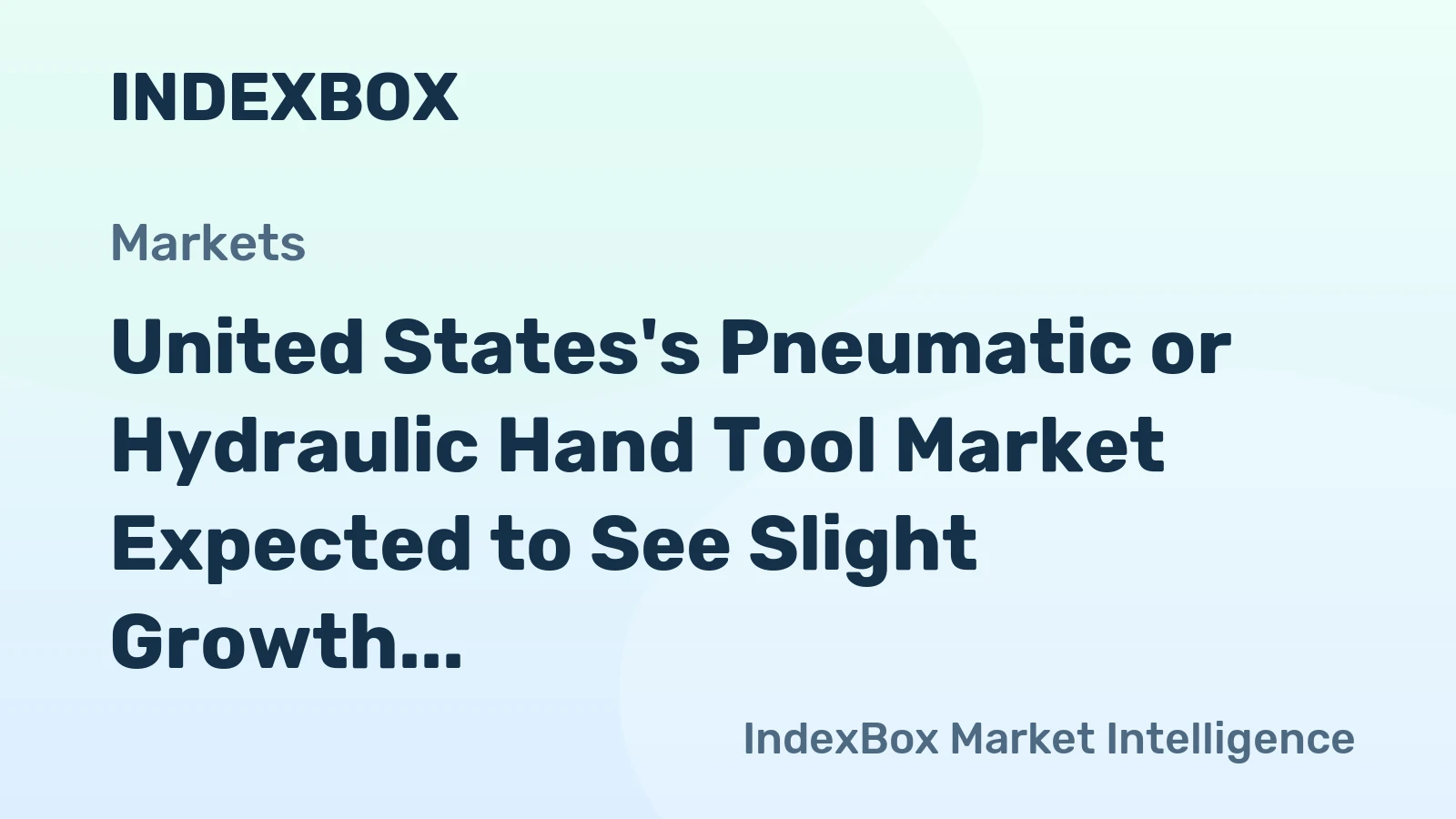 United States's Pneumatic or Hydraulic Hand Tool Market Expected to See Slight Growth with +0.5% CAGR