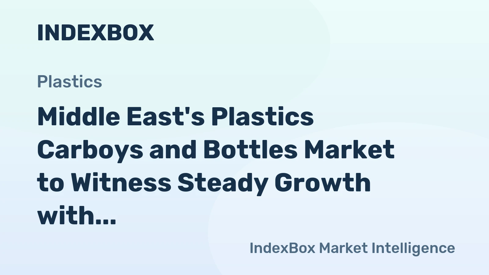Middle East's Plastics Carboys and Bottles Market to Witness Steady Growth with CAGR of +1.7% by 2035