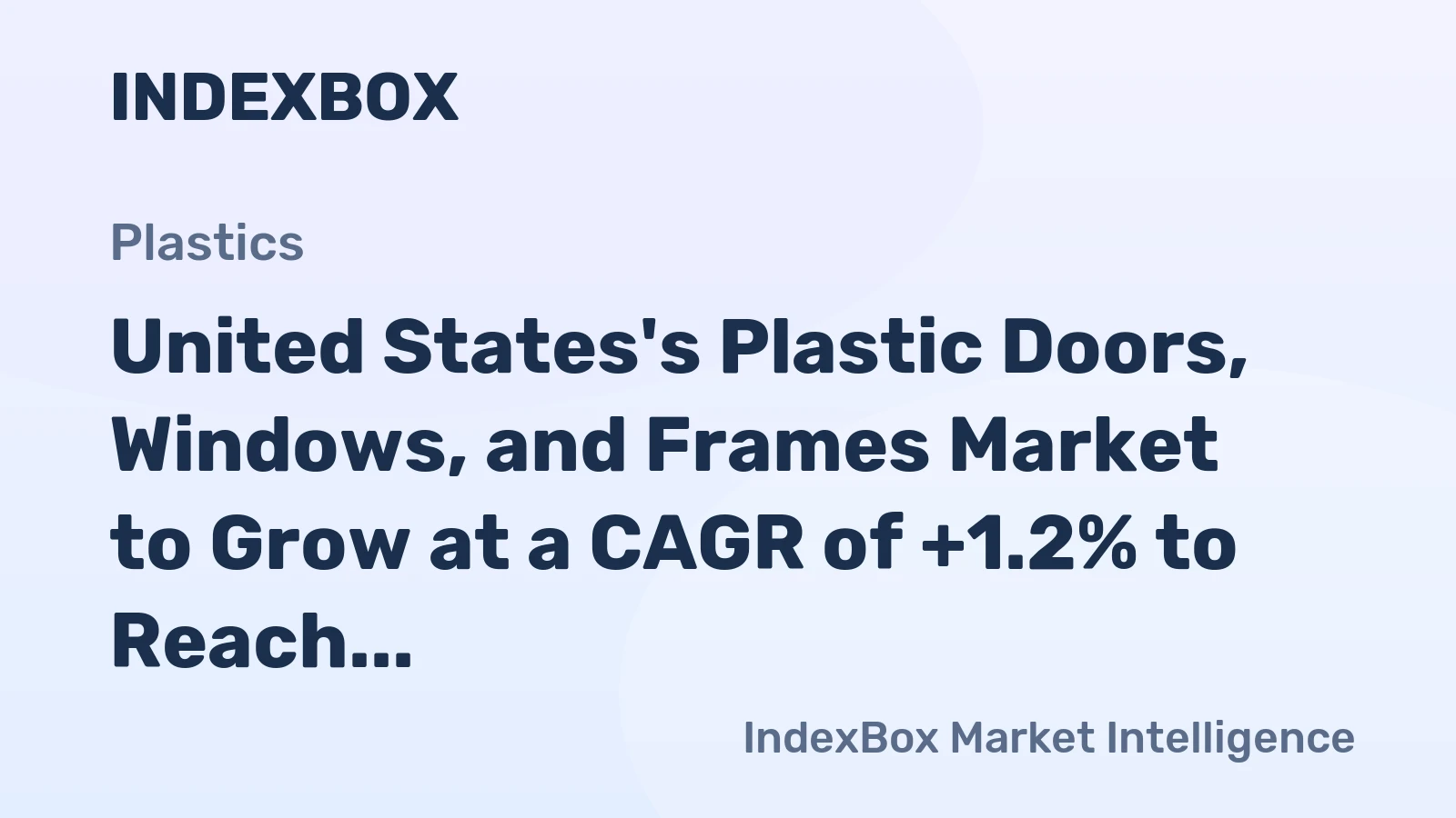 United States's Plastic Doors, Windows, and Frames Market to Grow at a CAGR of +1.2% to Reach $2.3B by 2035