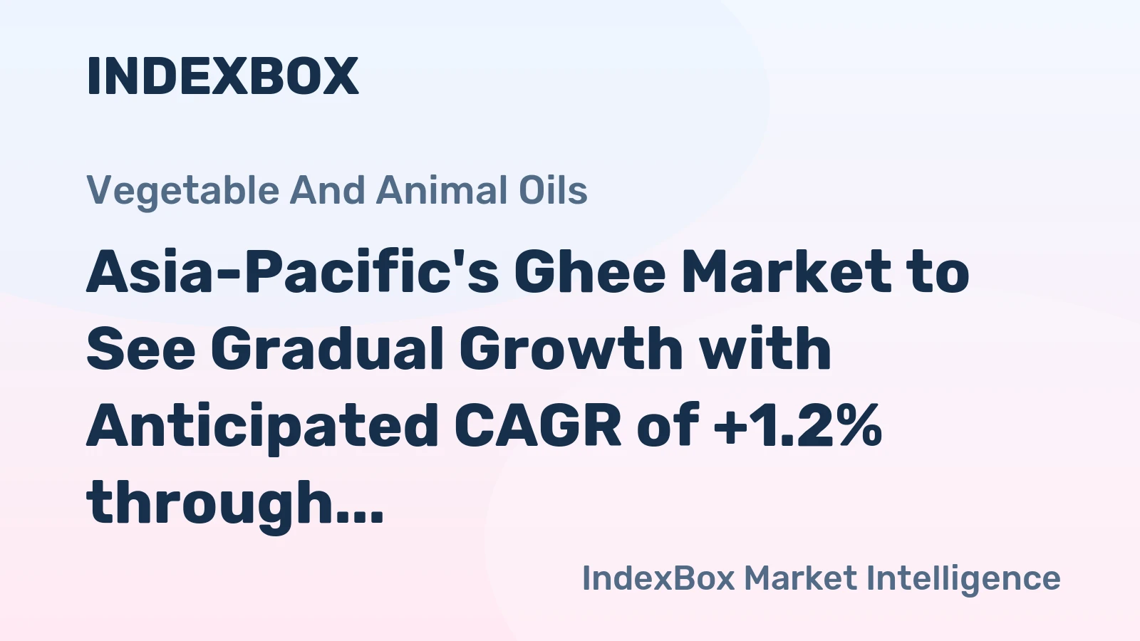Asia-Pacific's Ghee Market to See Gradual Growth with Anticipated CAGR of +1.2% through 2035