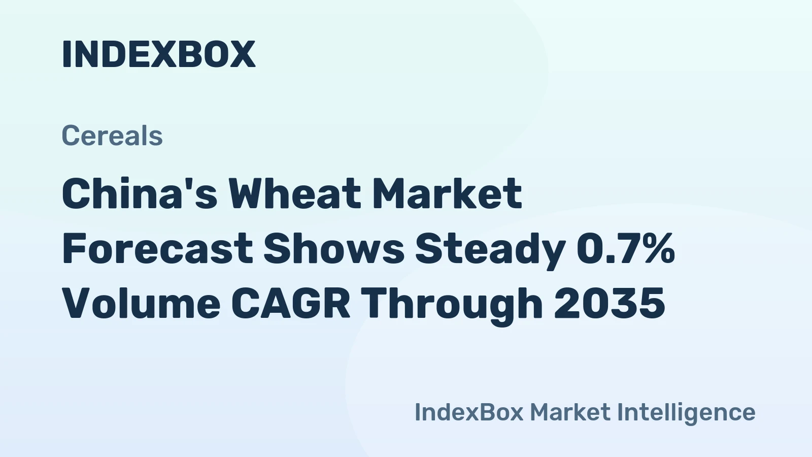 China's Wheat Market Forecast Shows Steady 0.7% Volume CAGR Through 2035