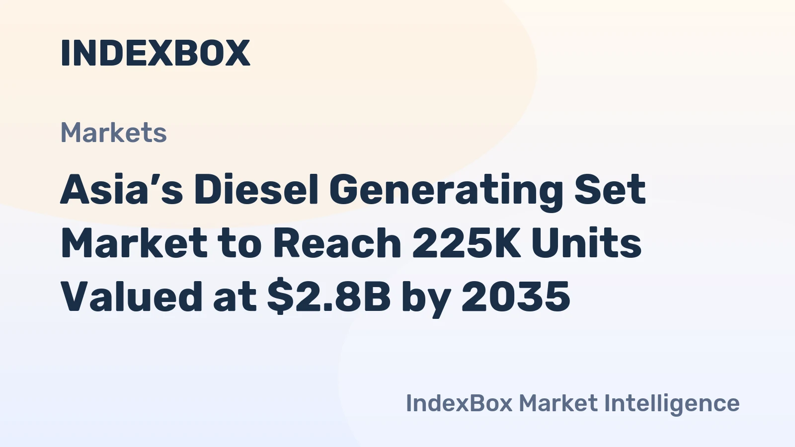 Asia’s Diesel Generating Set Market to Reach 225K Units Valued at $2.8B by 2035