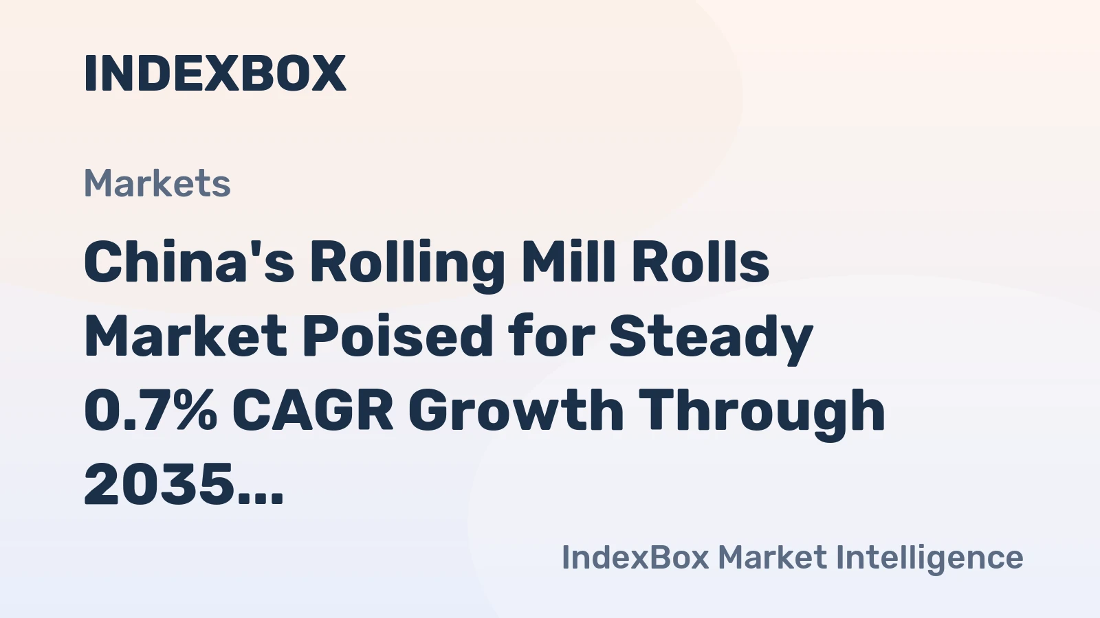 China's Rolling Mill Rolls Market Poised for Steady 0.7% CAGR Growth Through 2035