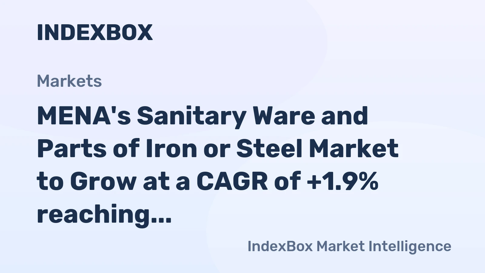 MENA's Sanitary Ware and Parts of Iron or Steel Market to Grow at a CAGR of +1.9% reaching $1.5B by 2035