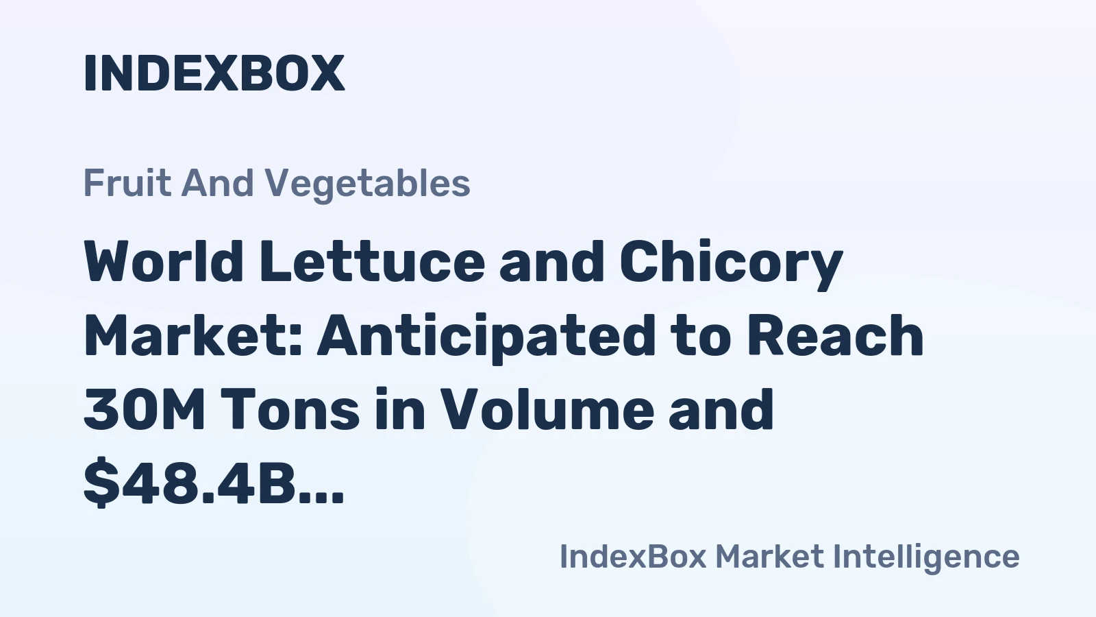 World Lettuce and Chicory Market: Anticipated to Reach 30M Tons in Volume and $48.4B in Value by 2035