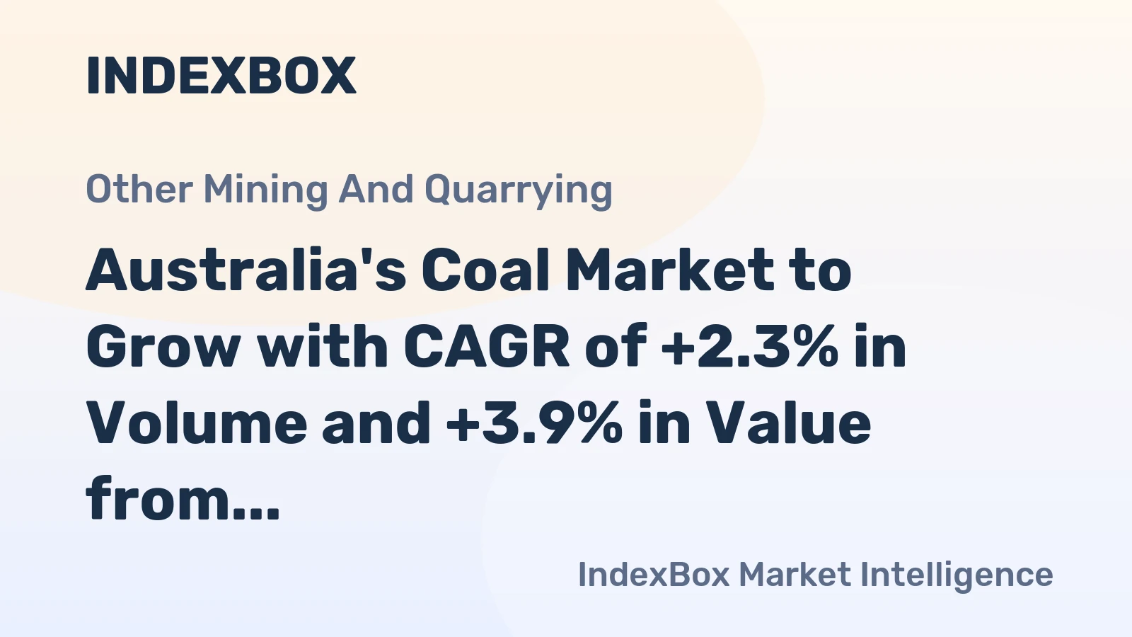 Australia's Coal Market to Grow with CAGR of +2.3% in Volume and +3.9% in Value from 2024 to 2035