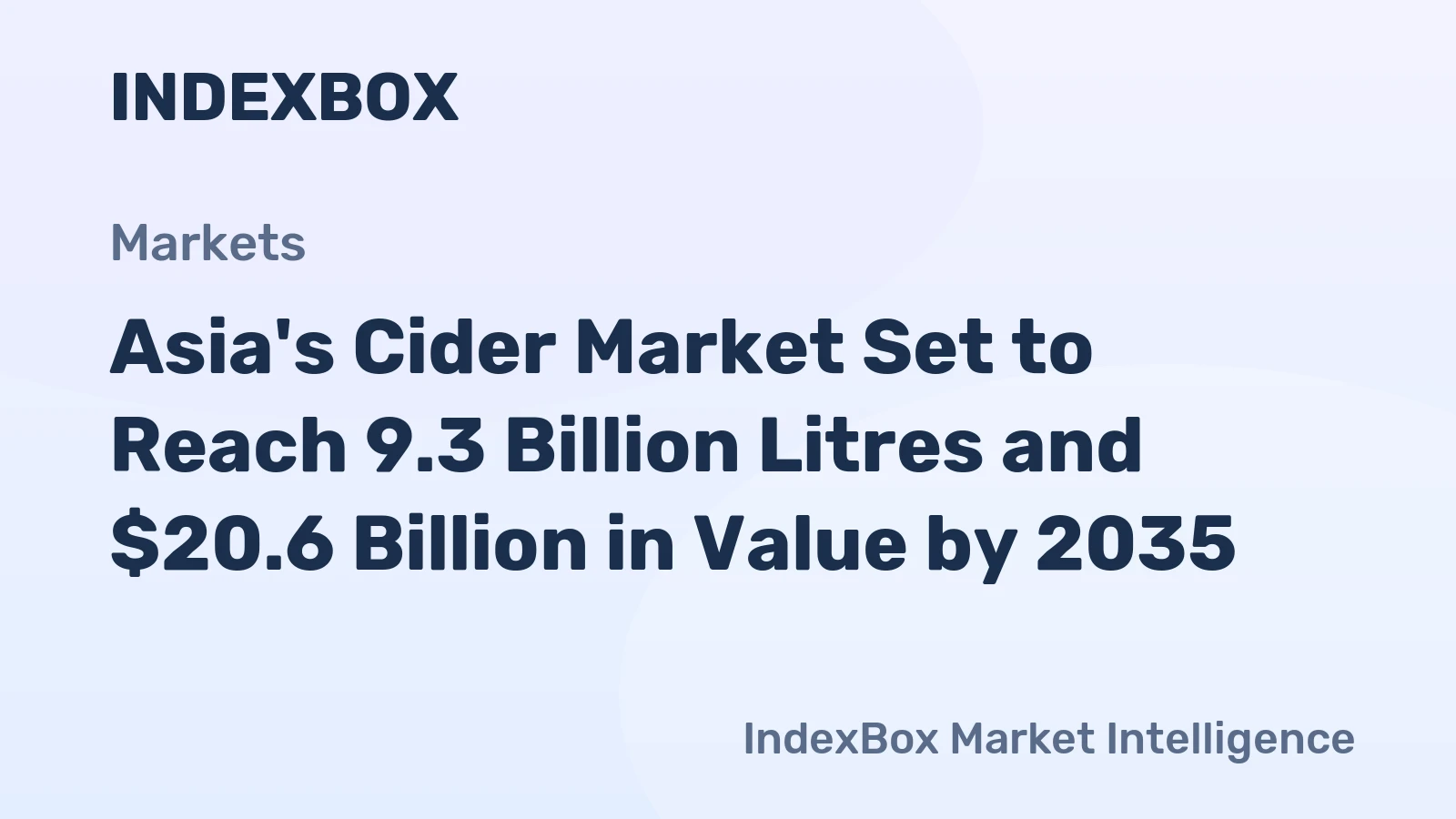 Asia's Cider Market Set to Reach 9.3 Billion Litres and $20.6 Billion in Value by 2035