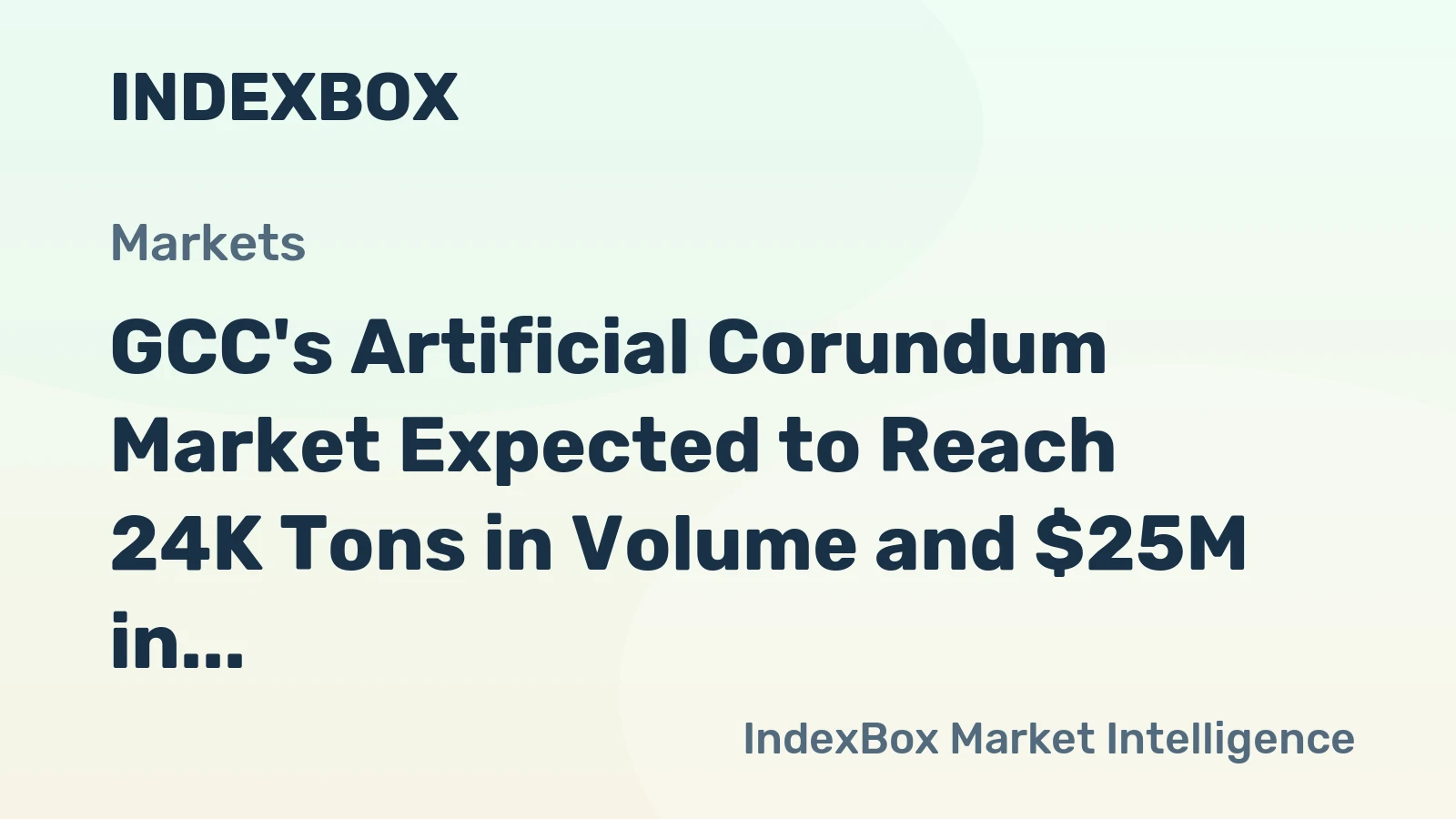 GCC's Artificial Corundum Market Expected to Reach 24K Tons in Volume and $25M in Value by 2035