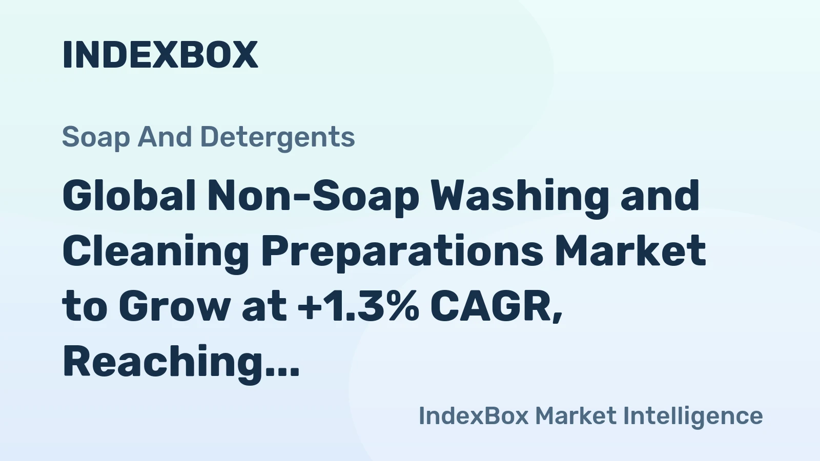 Global Non-Soap Washing and Cleaning Preparations Market to Grow at +1.3% CAGR, Reaching 143M Tons by 2030