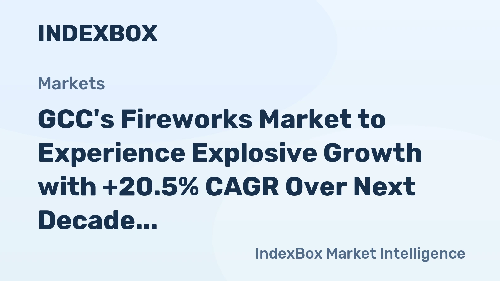 GCC's Fireworks Market to Experience Explosive Growth with +20.5% CAGR Over Next Decade