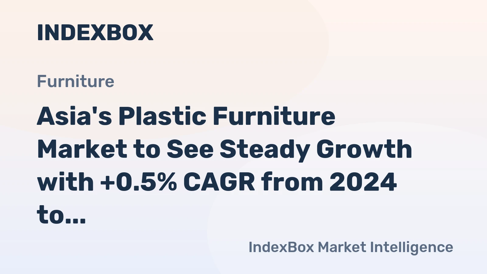Asia's Plastic Furniture Market to See Steady Growth with +0.5% CAGR from 2024 to 2035