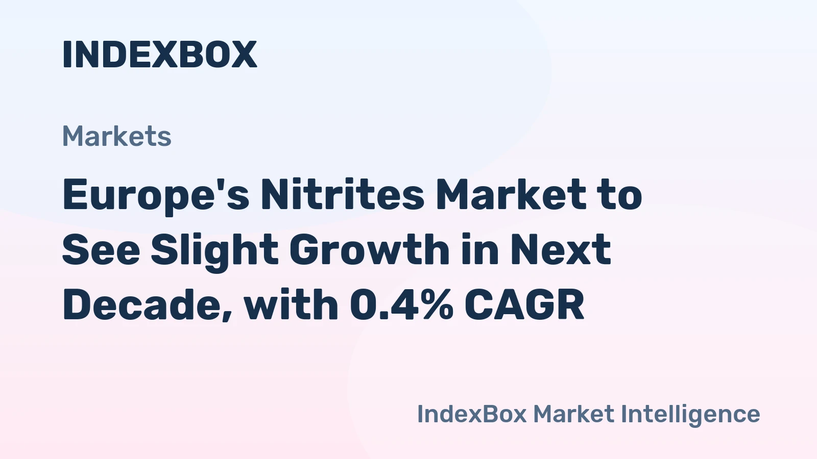 Europe's Nitrites Market to See Slight Growth in Next Decade, with 0.4% CAGR