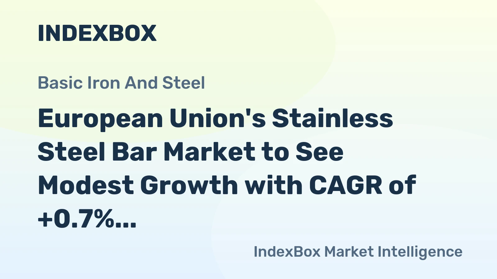 European Union's Stainless Steel Bar Market to See Modest Growth with CAGR of +0.7% from 2024 to 2035