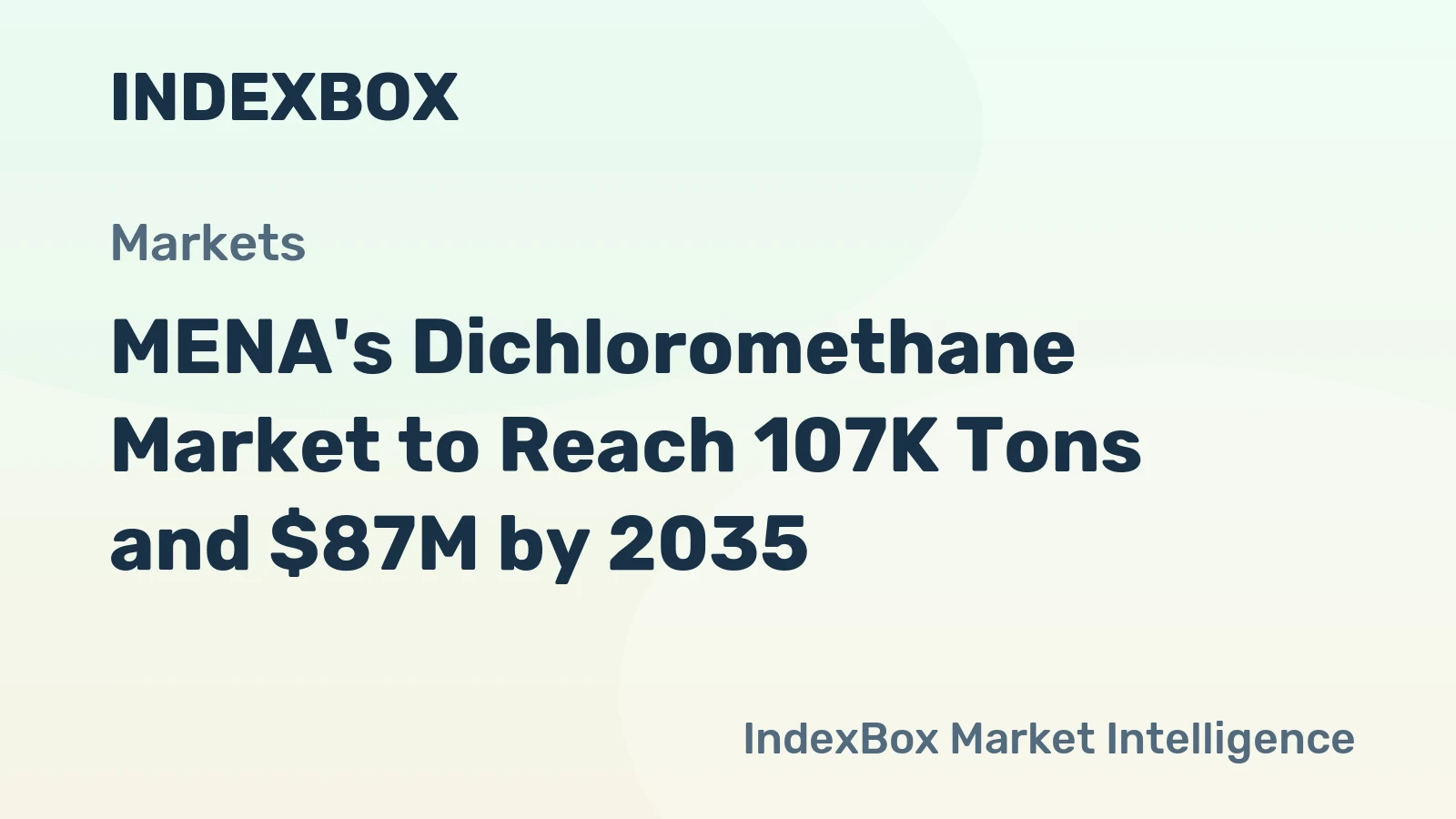 MENA's Dichloromethane Market to Reach 107K Tons and $87M by 2035