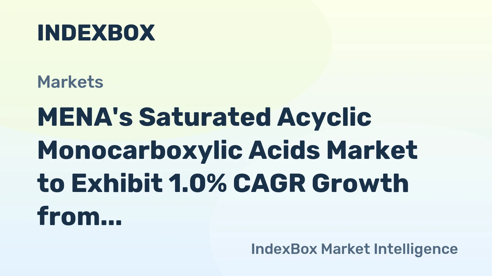 MENA's Saturated Acyclic Monocarboxylic Acids Market to Exhibit 1.0% CAGR Growth from 2024 to 2035