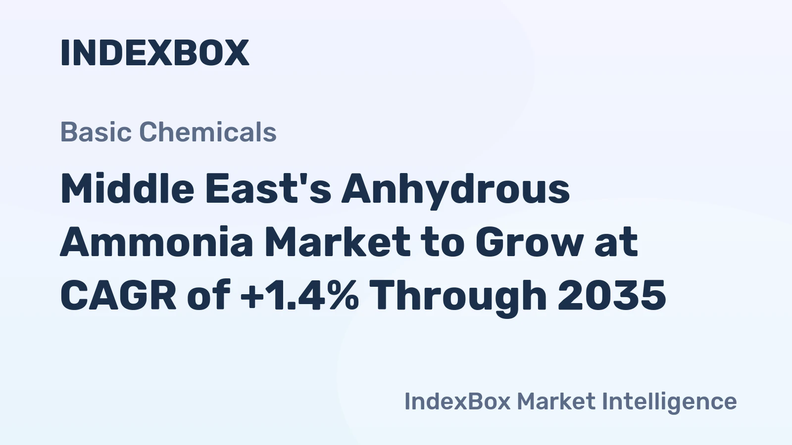 Middle East's Anhydrous Ammonia Market to Grow at CAGR of +1.4% Through 2035