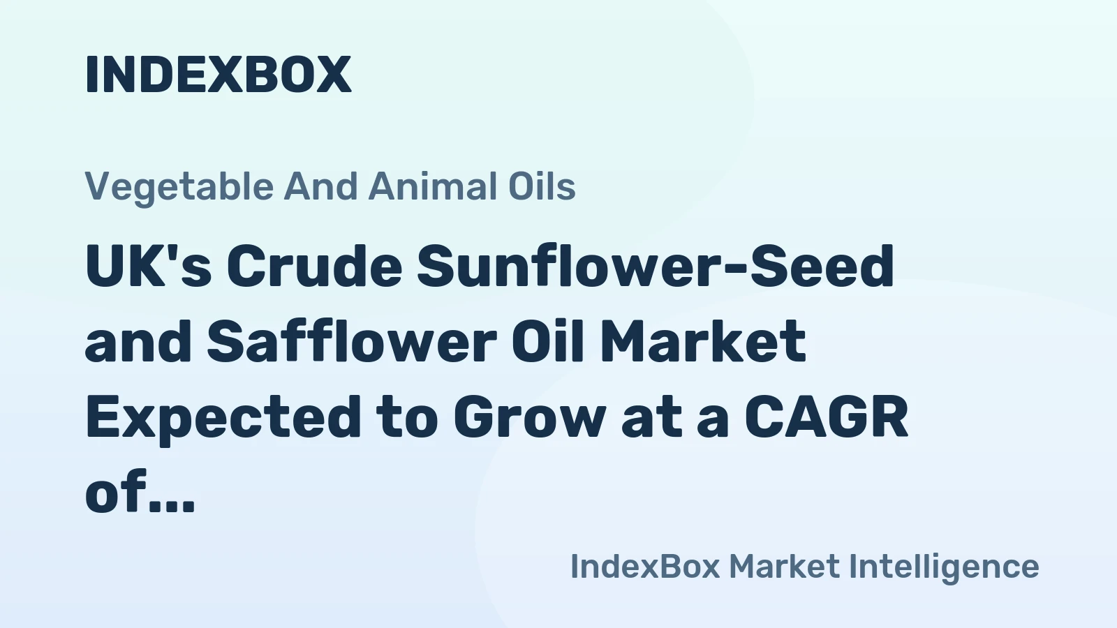 UK's Crude Sunflower-Seed and Safflower Oil Market Expected to Grow at a CAGR of +2.8% from 2024 to 2035