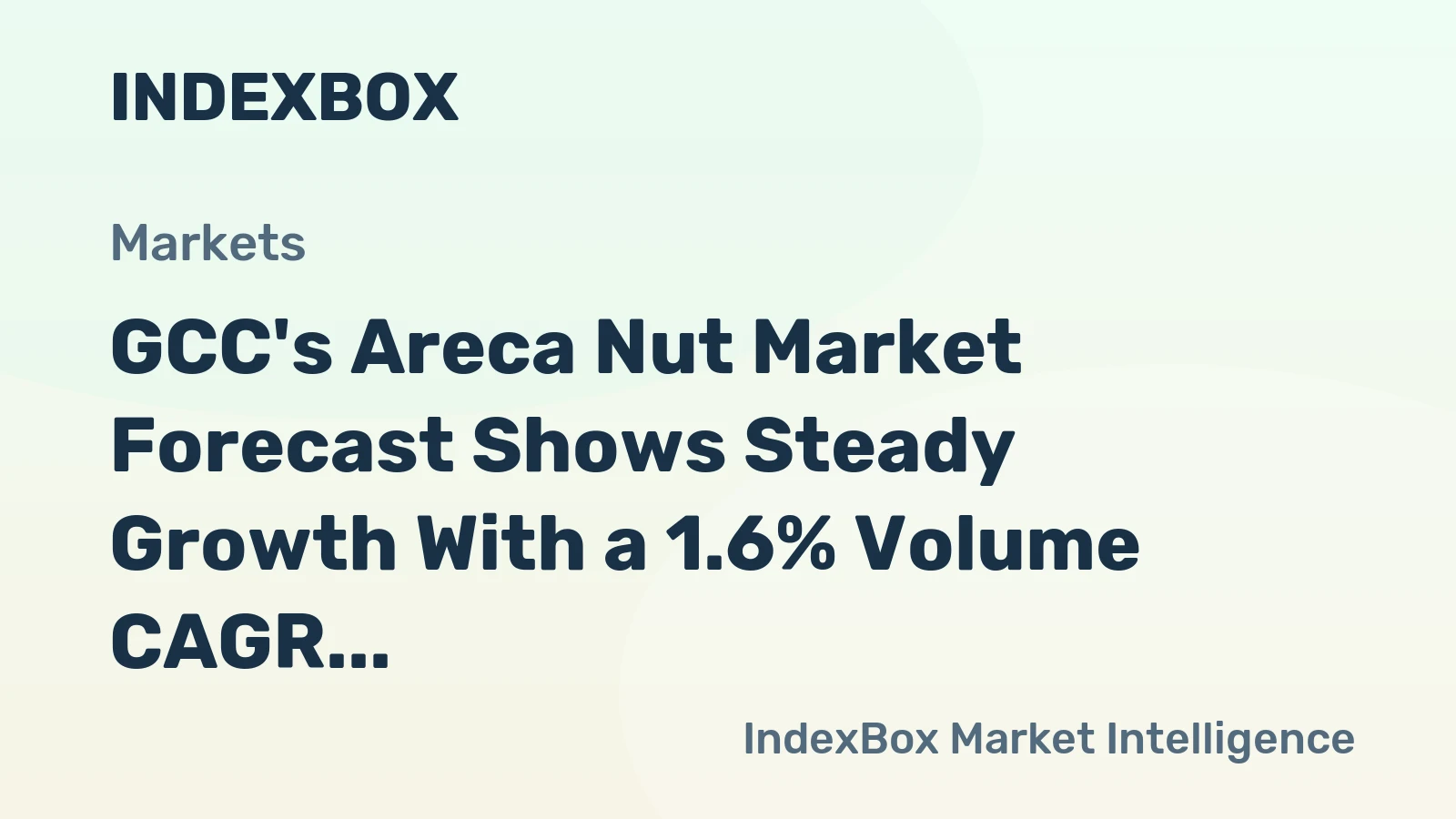 GCC's Areca Nut Market Forecast Shows Steady Growth With a 1.6% Volume CAGR Through 2035
