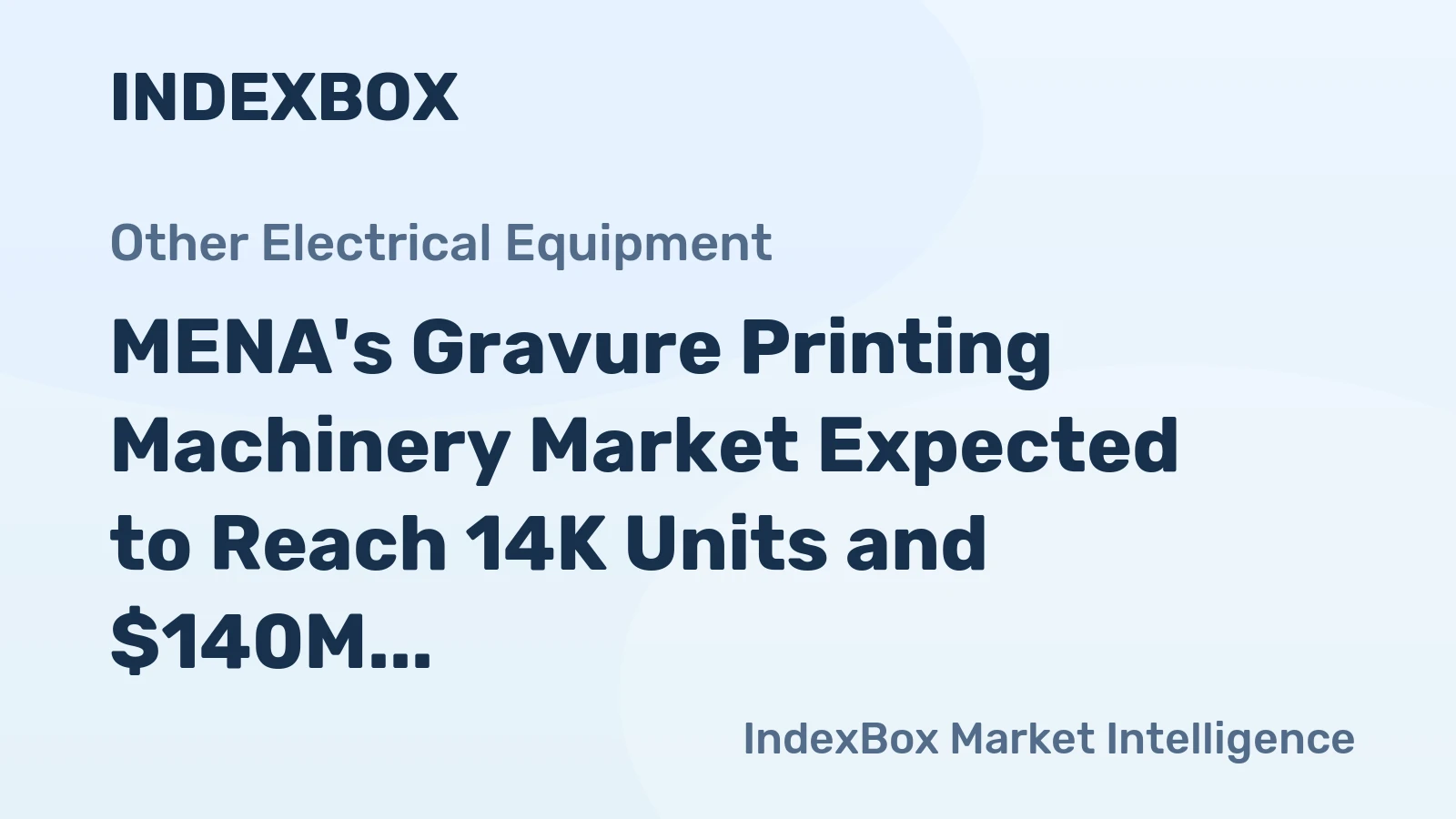MENA's Gravure Printing Machinery Market Expected to Reach 14K Units and $140M by 2035