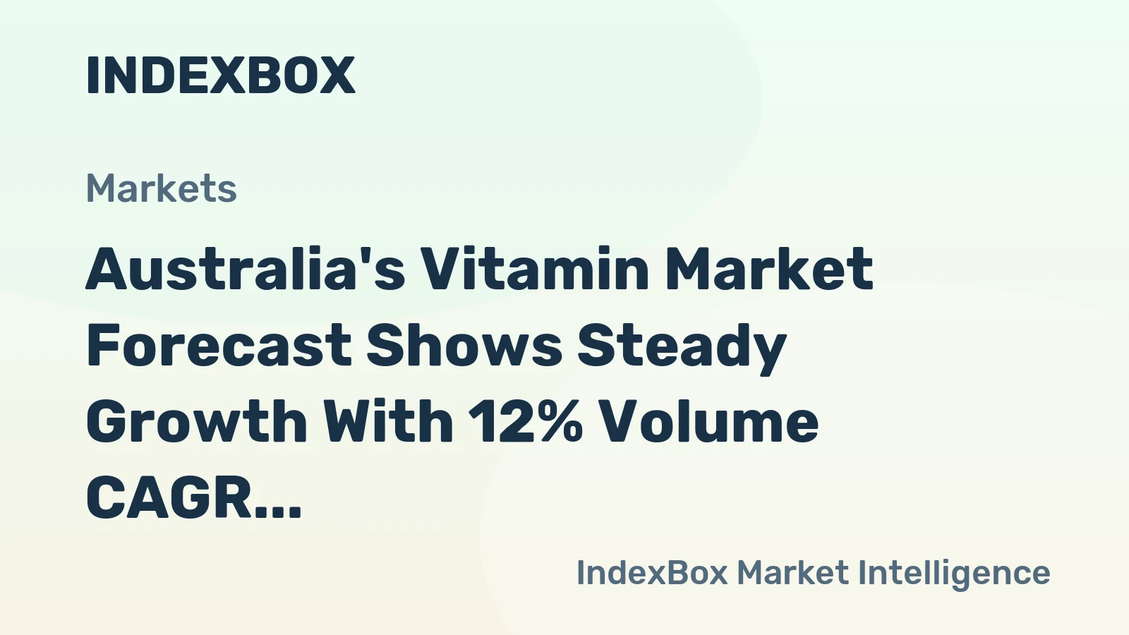 Australia's Vitamin Market Forecast Shows Steady Growth With 12% Volume CAGR Through 2035
