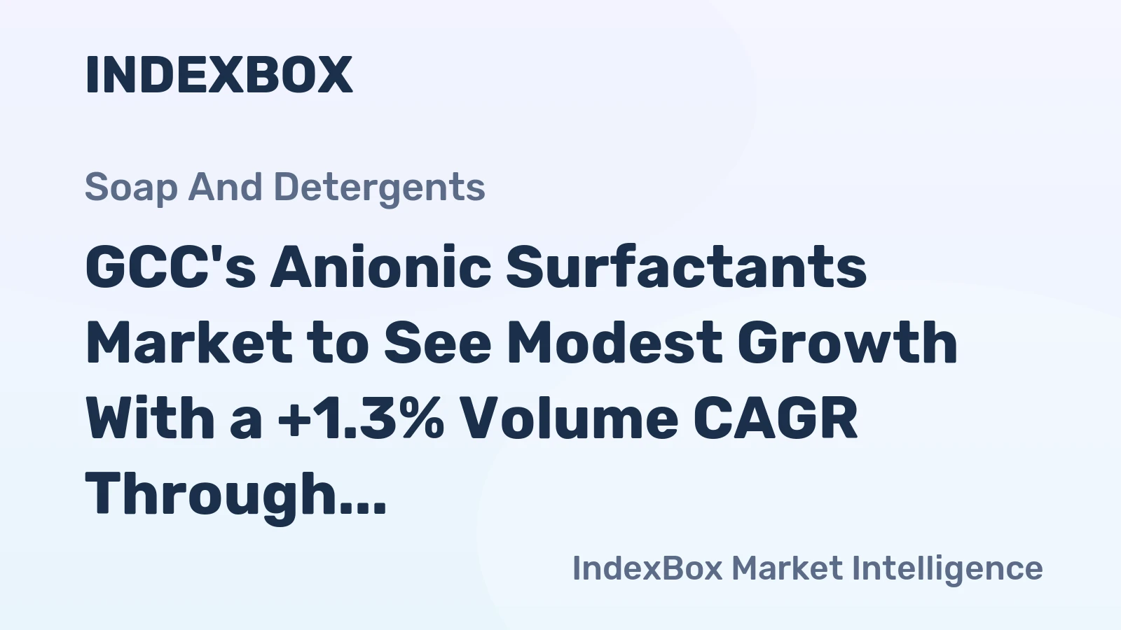 GCC's Anionic Surfactants Market to See Modest Growth With a +1.3% Volume CAGR Through 2035