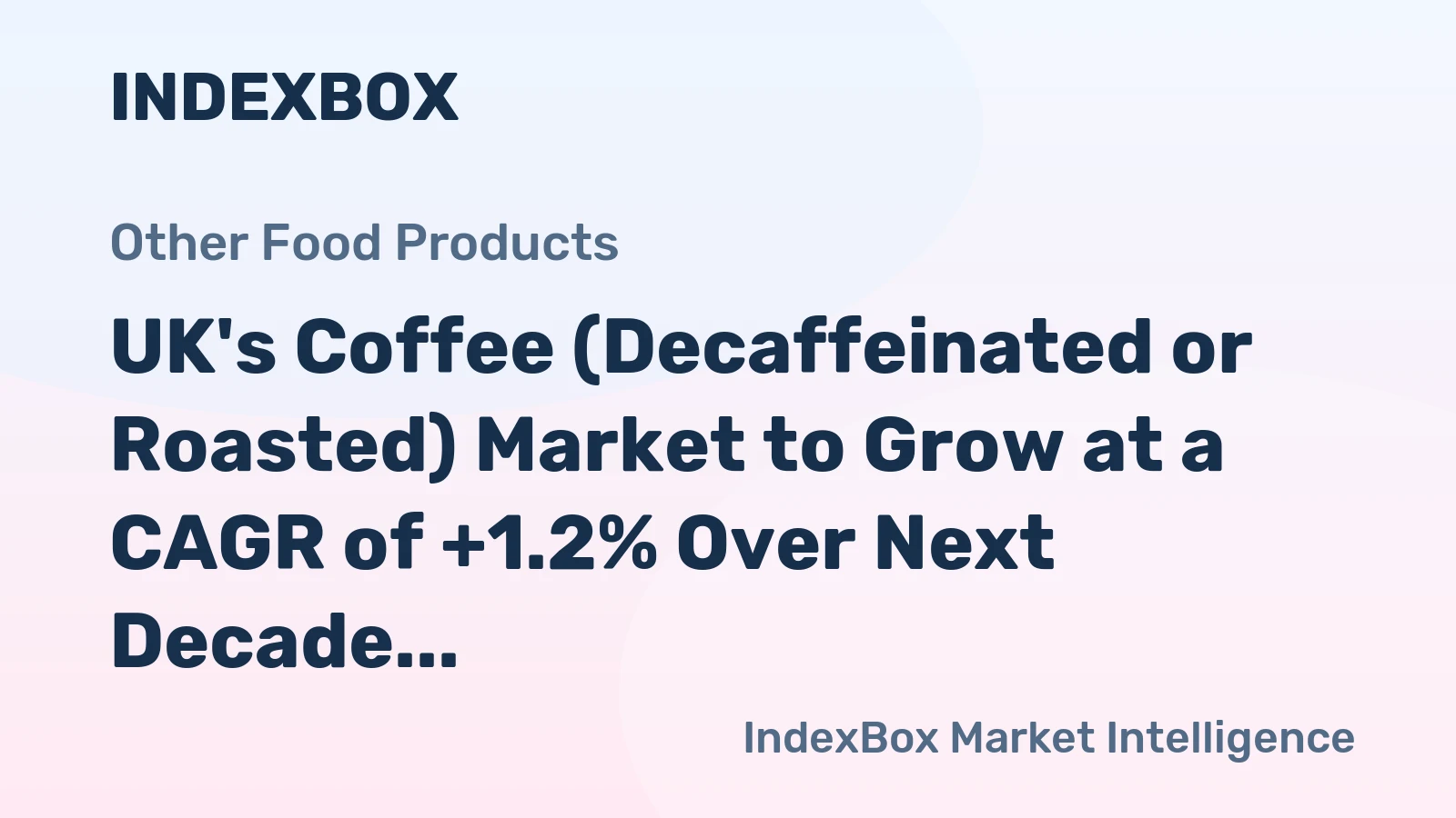 UK's Coffee (Decaffeinated or Roasted) Market to Grow at a CAGR of +1.2% Over Next Decade