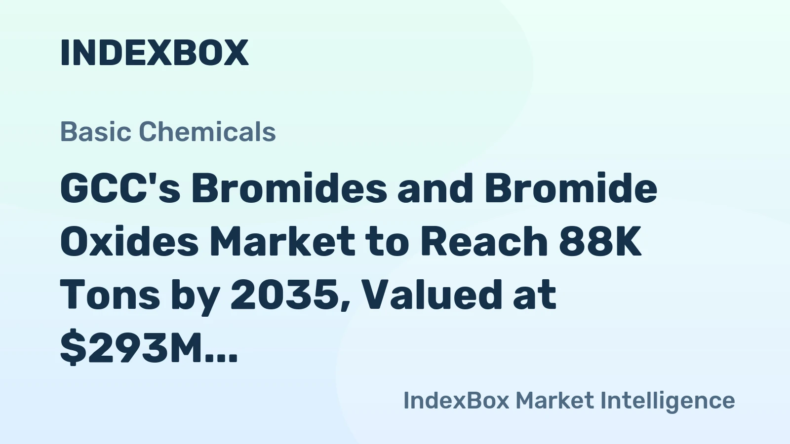 GCC's Bromides and Bromide Oxides Market to Reach 88K Tons by 2035, Valued at $293M